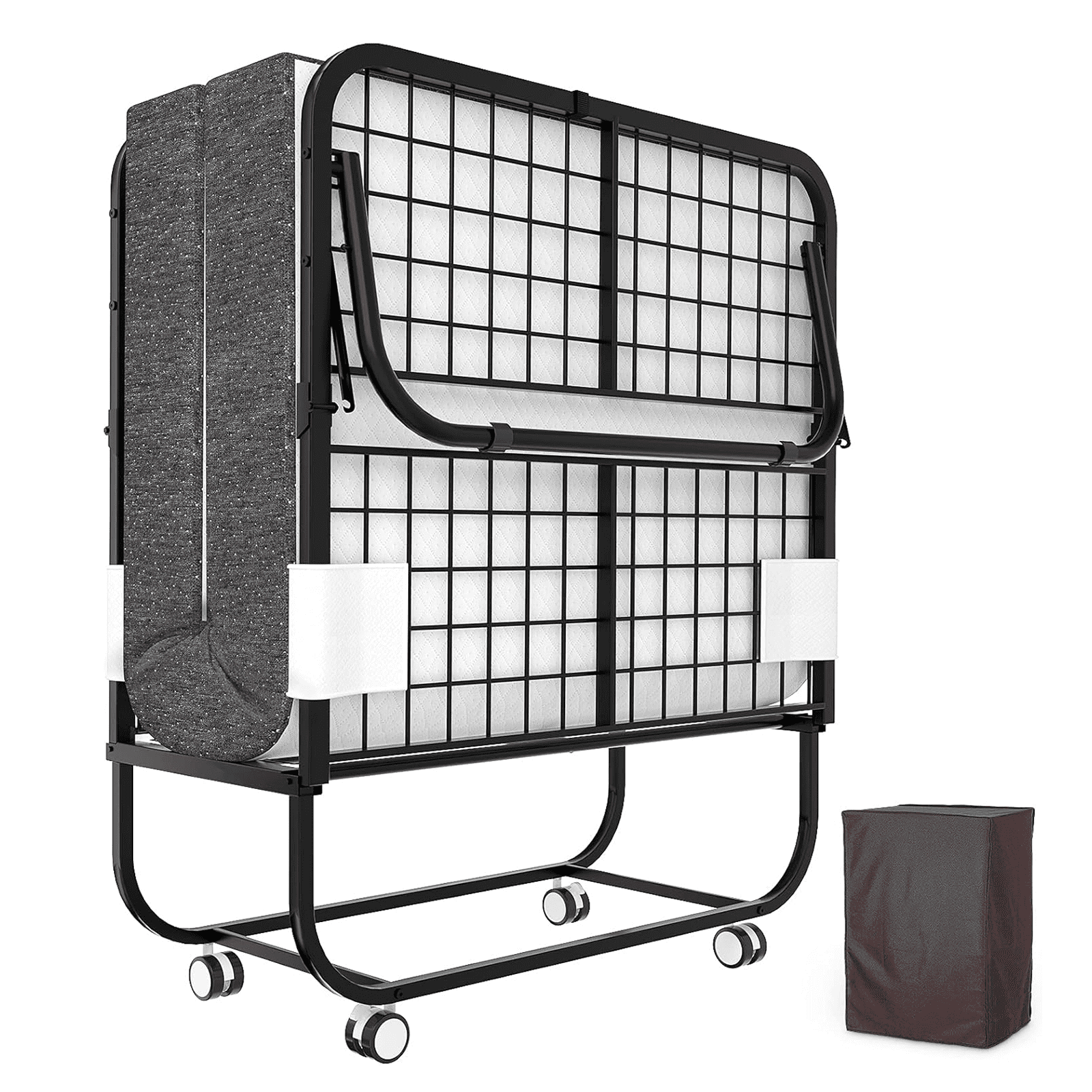 Rollaway Bed, Folding Bed with Mattress for Adults, Storage Cover ...