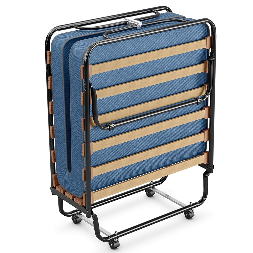 Rollaway Folding Bed with Soft Memory Foam Mattress, Portable Sleeper ...