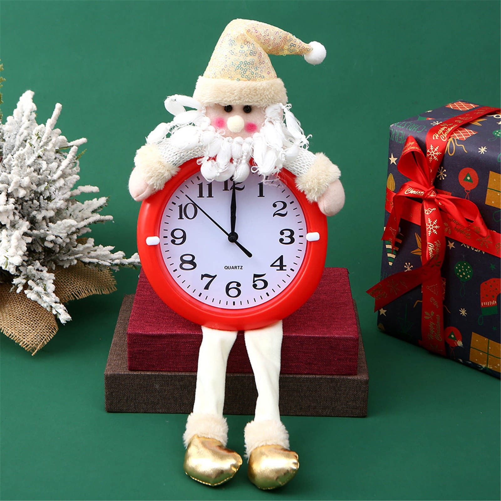 Rollback Holiday Decor Christmas Clock Bedside Pendant Creative Small ...