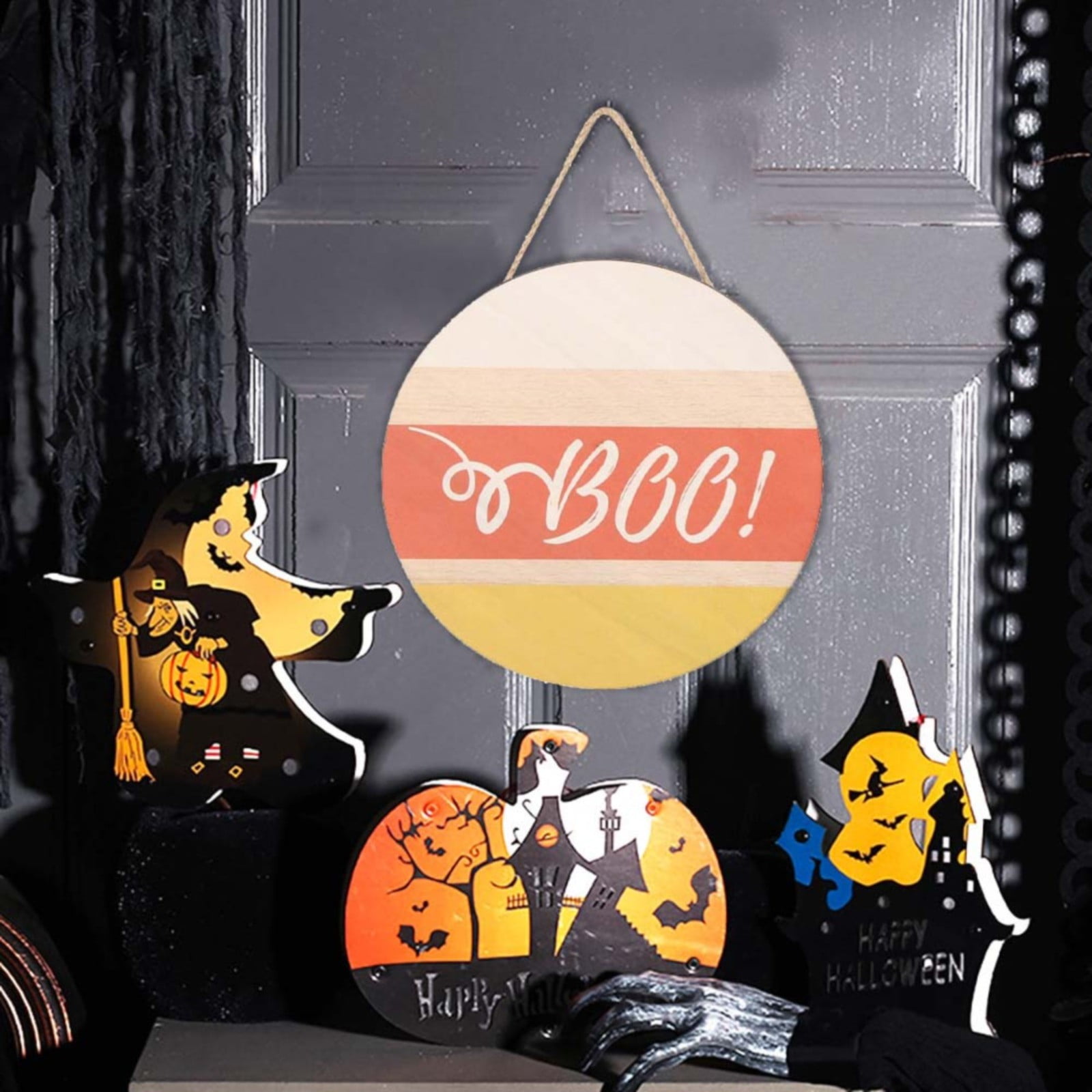 Rollback Spooky Decor Halloween Decorations Door Sign 11 Inch Rustic ...