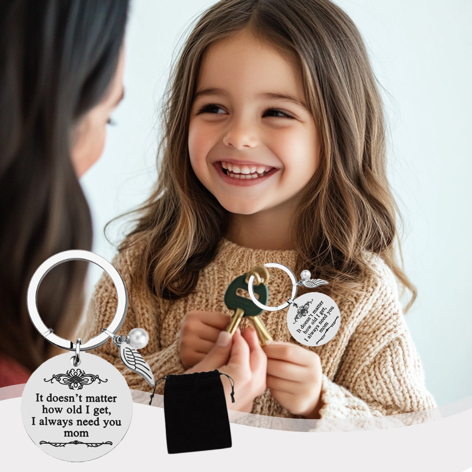 Rollback! Stainless Steel Keychain for Mom, "I Need You Mom" Printed ...