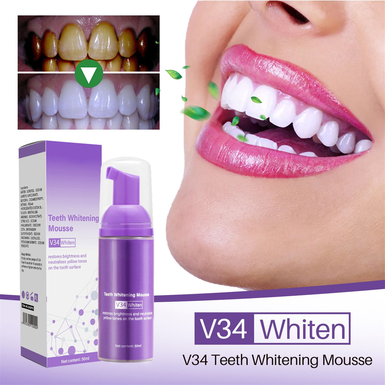 Rollback Tooth Care Foam Toothpaste Ultra Fine Mousses Foam Deeply Cleaning Gums Stain Removal