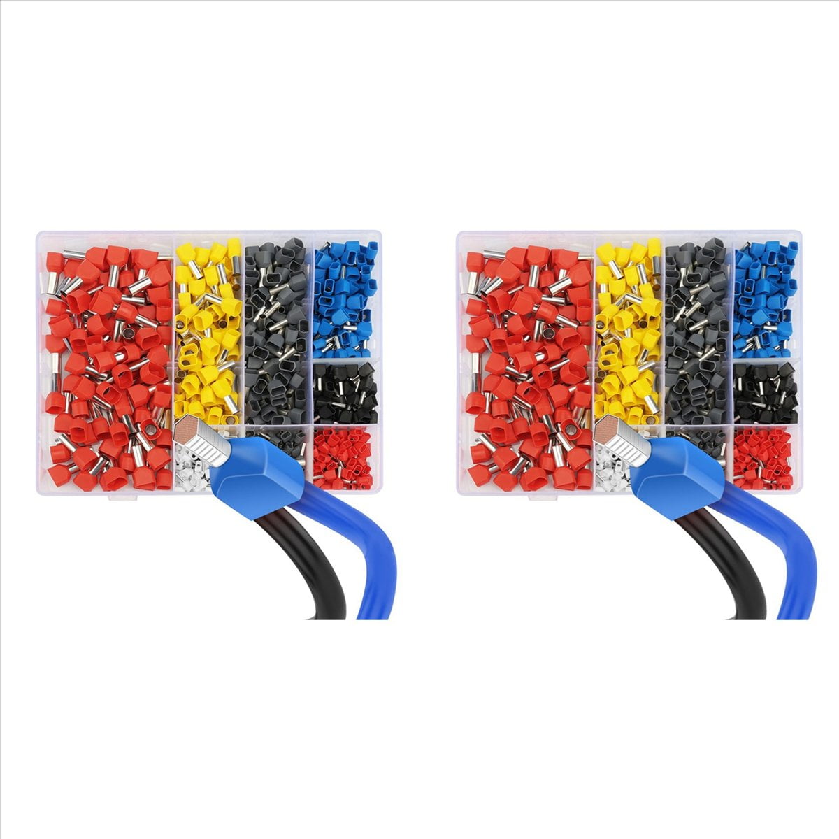 Rollbacks & More 1500pcs Twin Wire Ferrules Kit Terminal Crimp ...