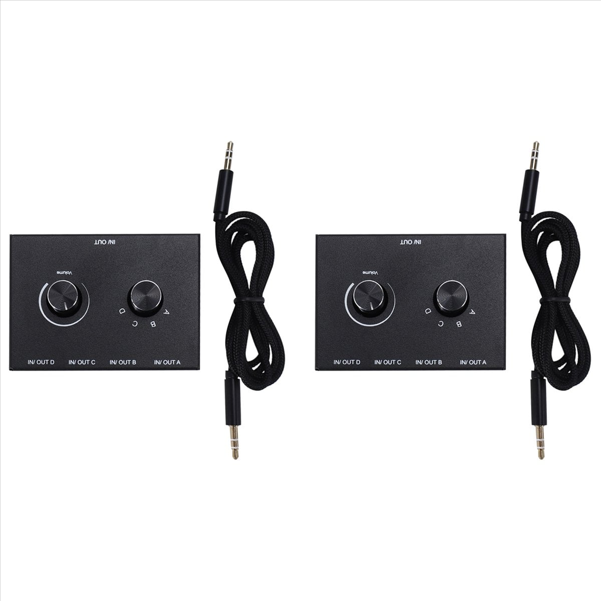 Rollbacks & More 2X 4 Port Audio Switch, 3.5mm Stereo AUX , Input 1 ...