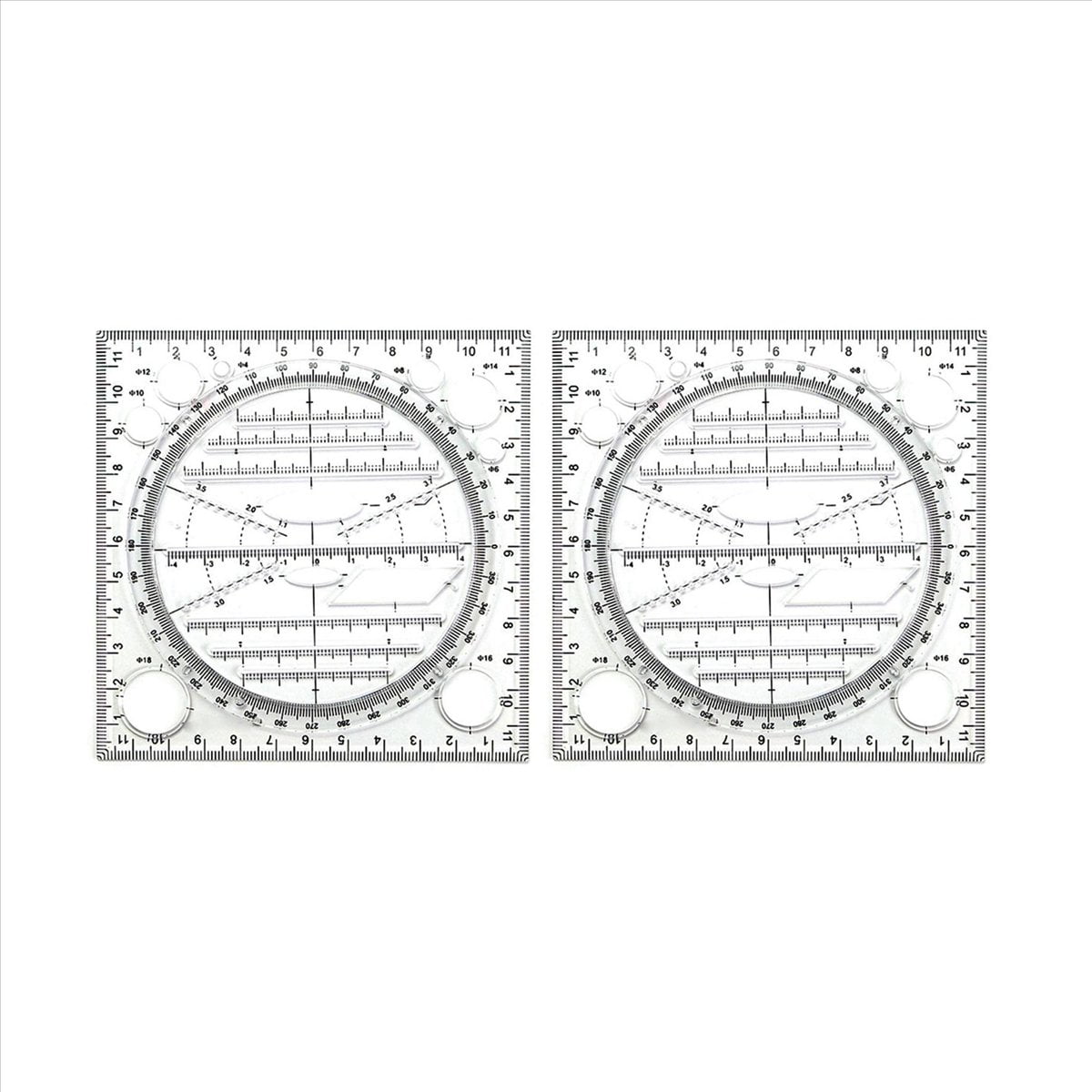Rollbacks & More 2X Multifunctional Circle Drawing Template, Geometric ...