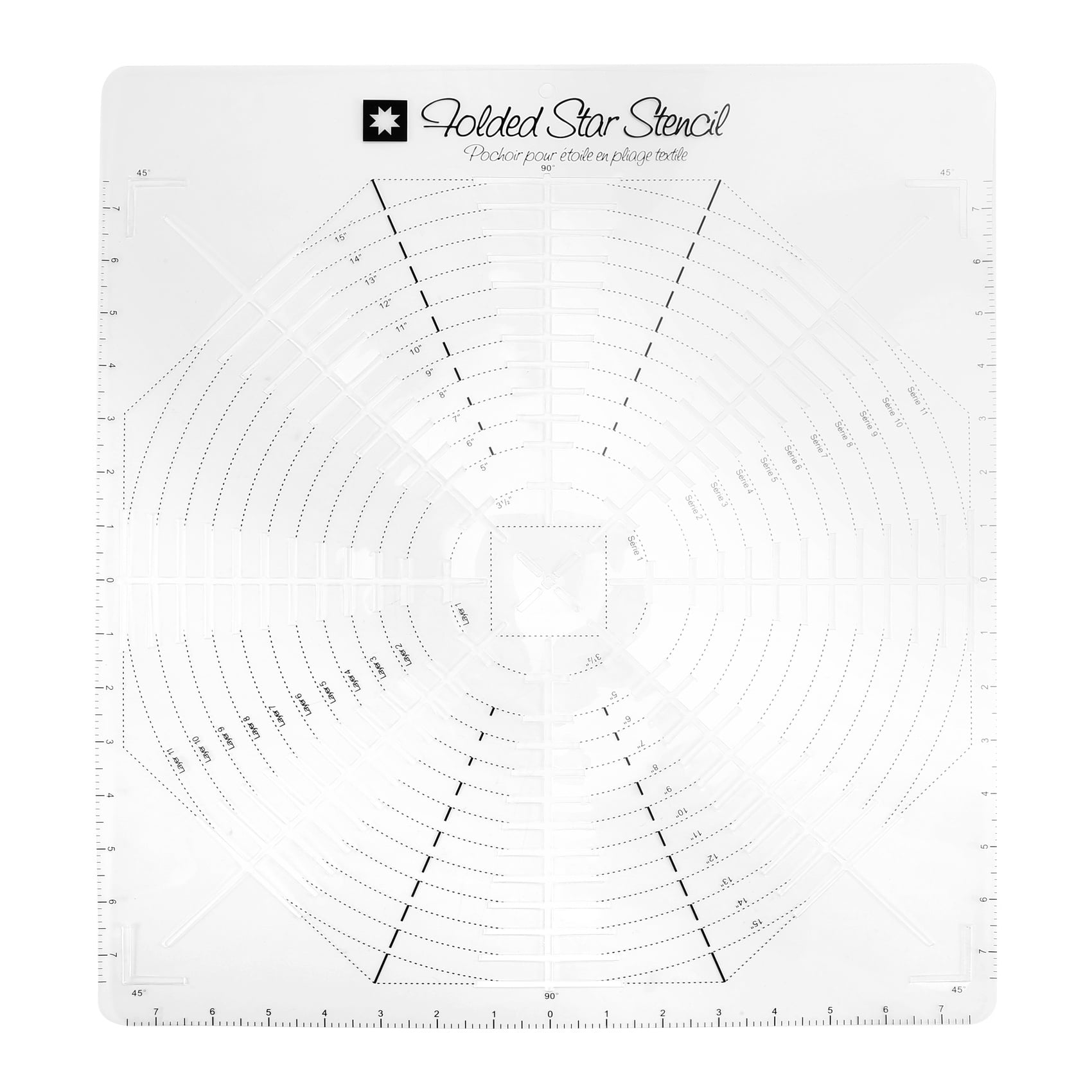 Rollbacks & More Folded Star Guide Template for Fabric, Printed ...