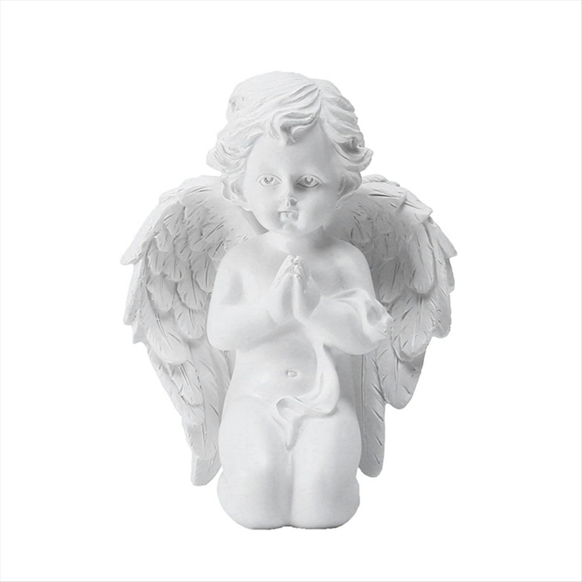 Rollbacks & More Kneeling Praying Pure White Angel with Wing Resin ...