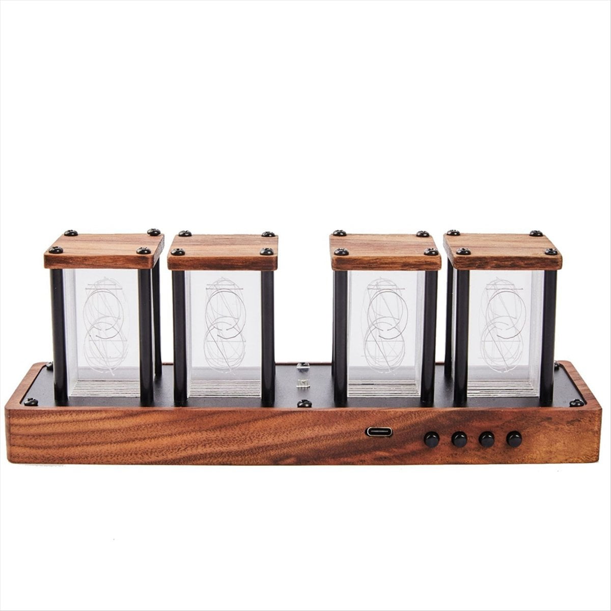 Rollbacks & More Nixie Tube Clock Walnut Digital Clock, Support Wi-Fi Time Calibration, Alarm ...