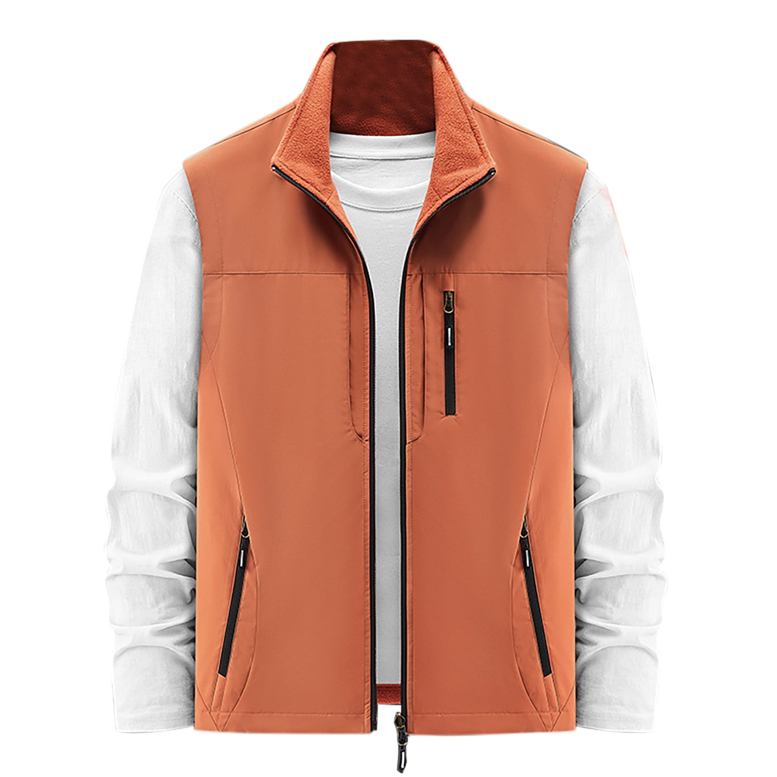 Rollbacks SSAAVKUY Men's Fleece Lined Softshell Vest Winter Warm ...