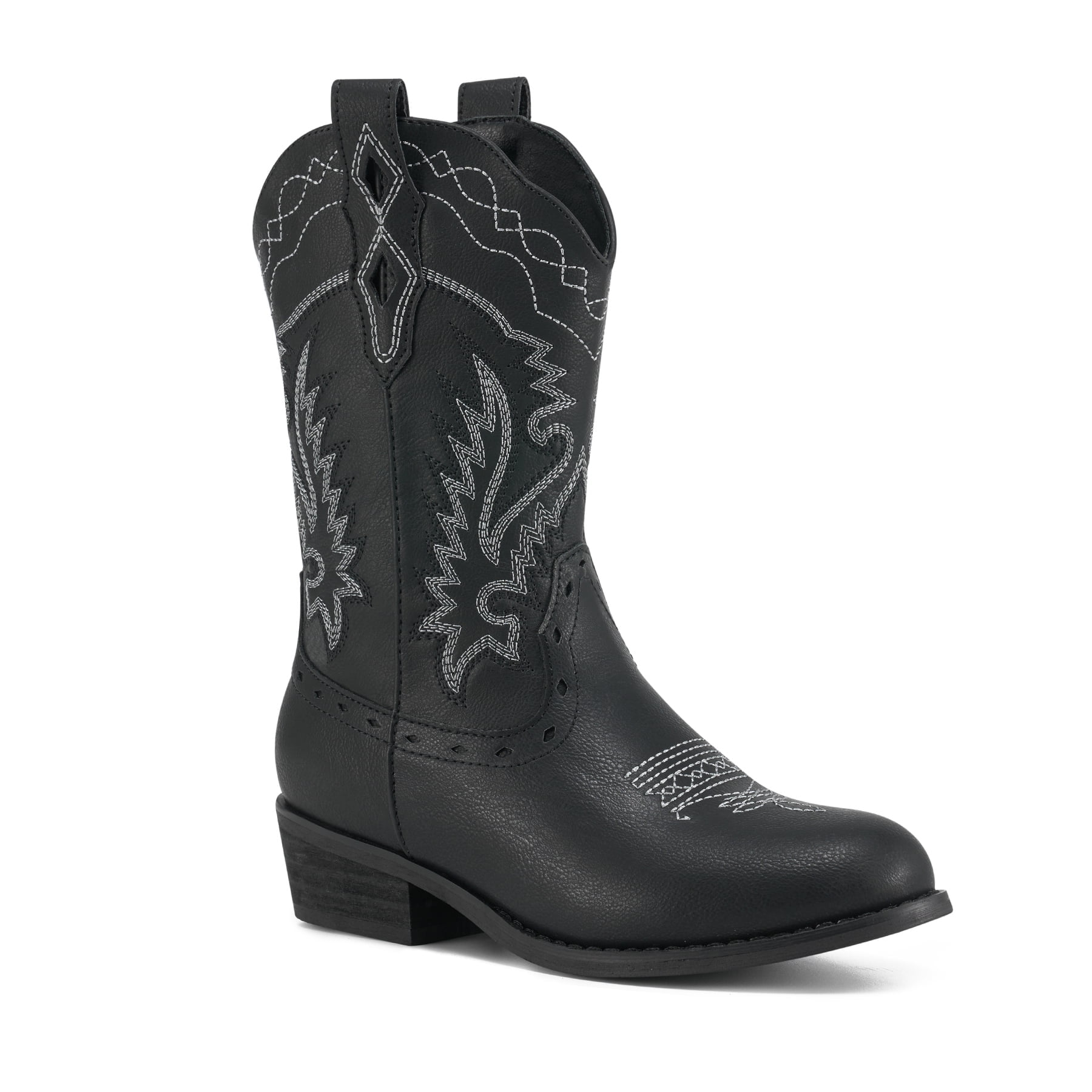 Rollda Round Toe Kids Cowboy Boots for Boys Girls,Black B,US Size 6 Big ...