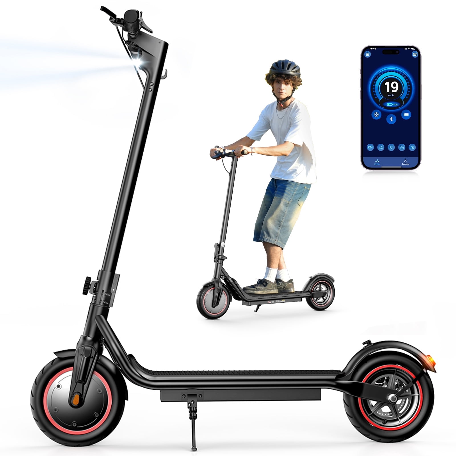 Rolldustry R5 Electric Scooter with 350W Motor, Up to 19 Mph Speed & 21 ...