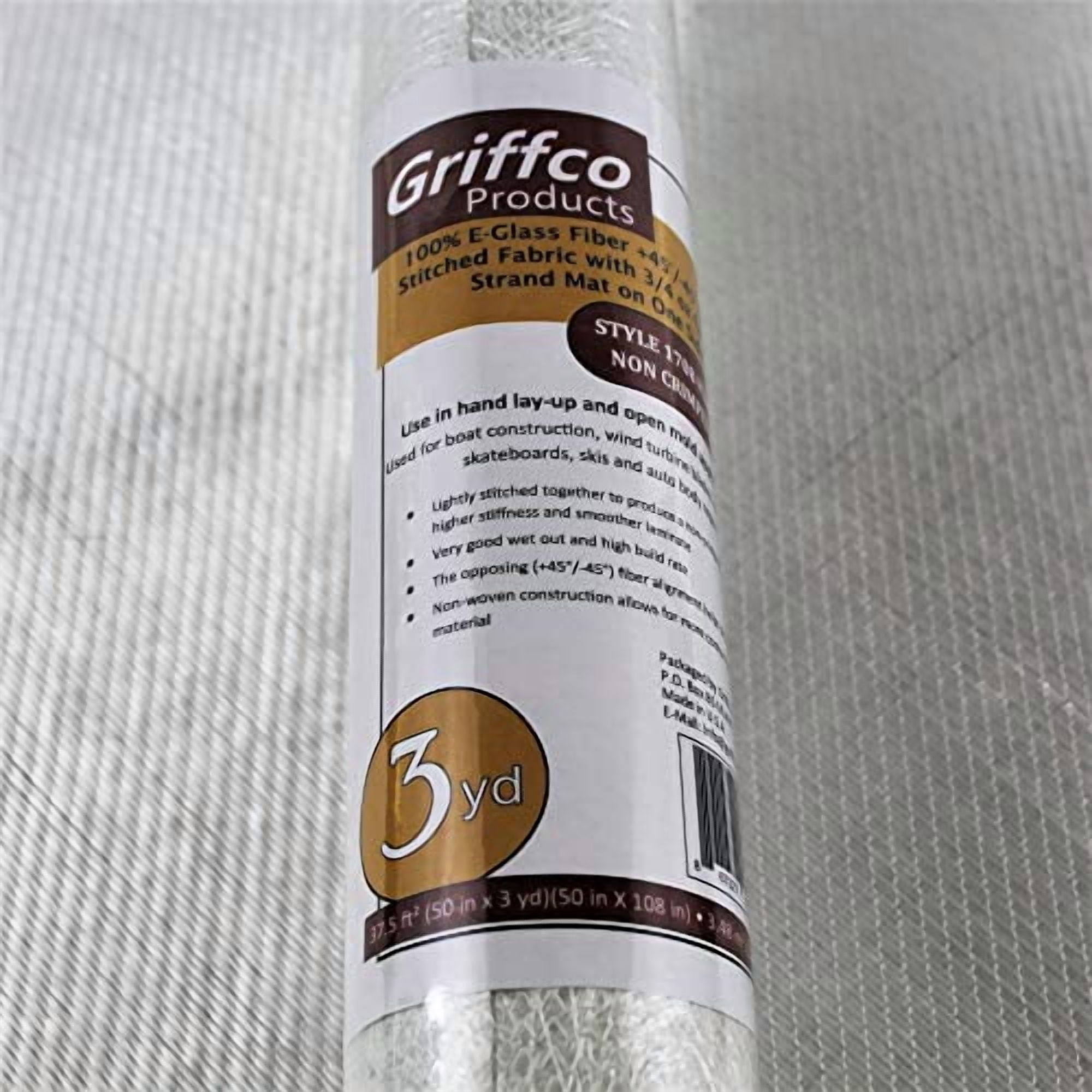 (Rolled) 1708 Biaxial (+45°/-45°) Stitched Fiberglass with 3/4 oz. Mat ...