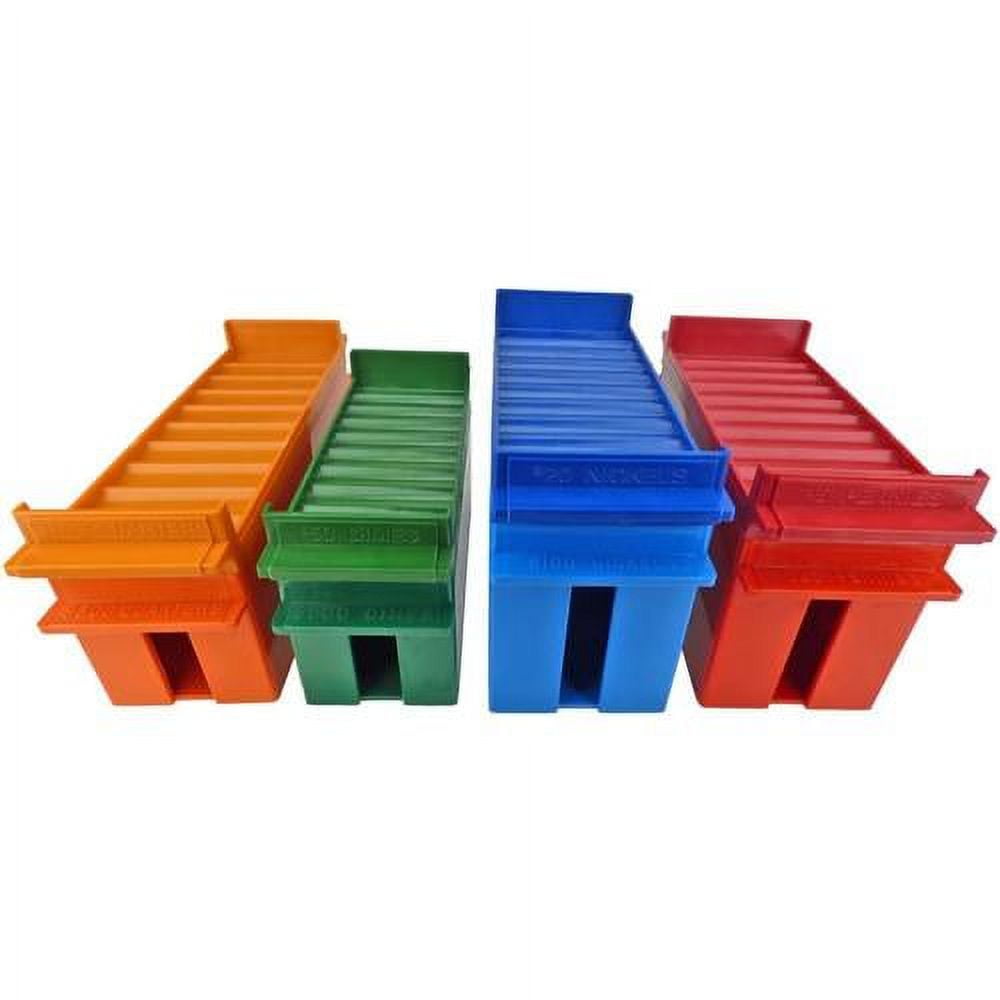 Rolled Coin Standard And Extra-Capacity Tray Set, Color-Coded Heavy ...