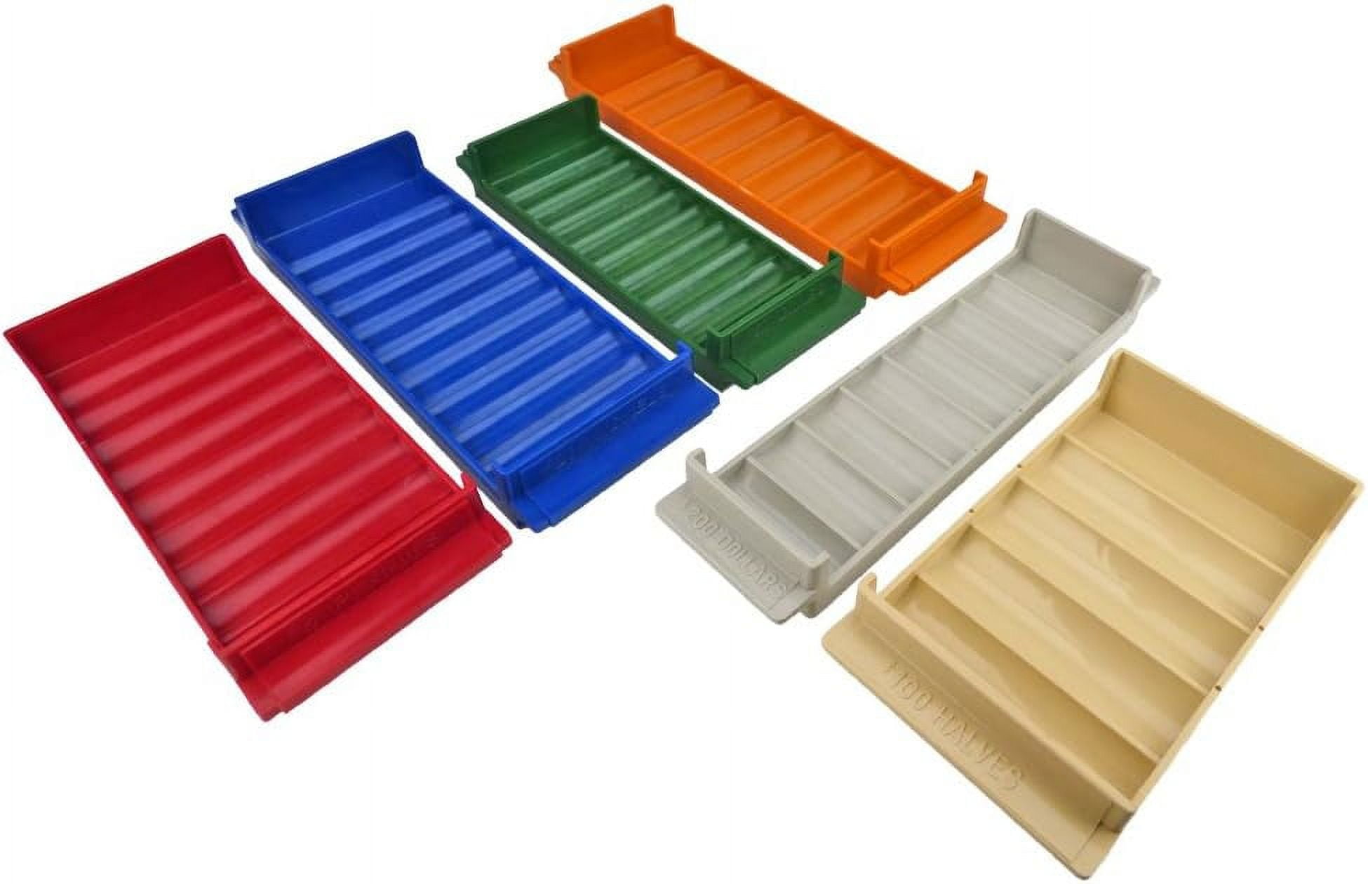 Rolled Coin Storage 6 Tray Set, Color-Coded Heavy Duty Plastic ...