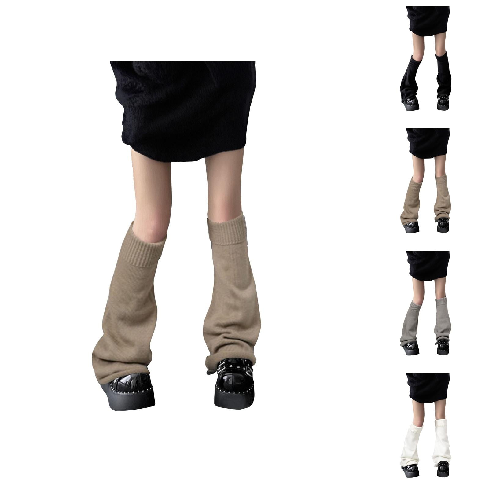 Rolled Edge Knit Crew Compression Socks for Women â Flared Slouchy ...