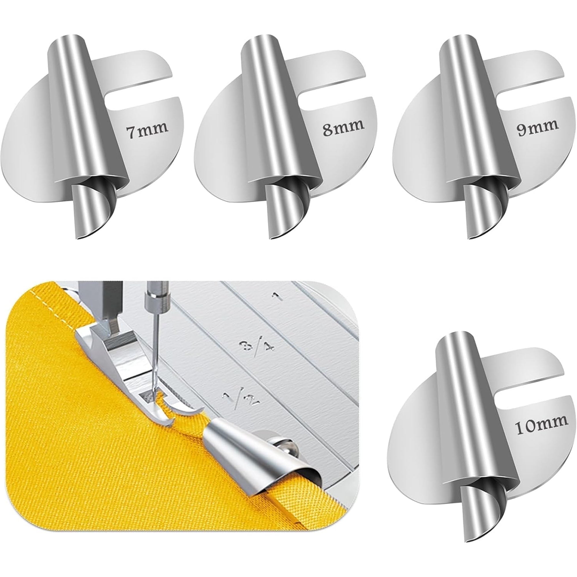 Rolled Hem Presser Foot, Sewing Rolled Hemmer Foot, 4 Sizes Wide Rolled ...