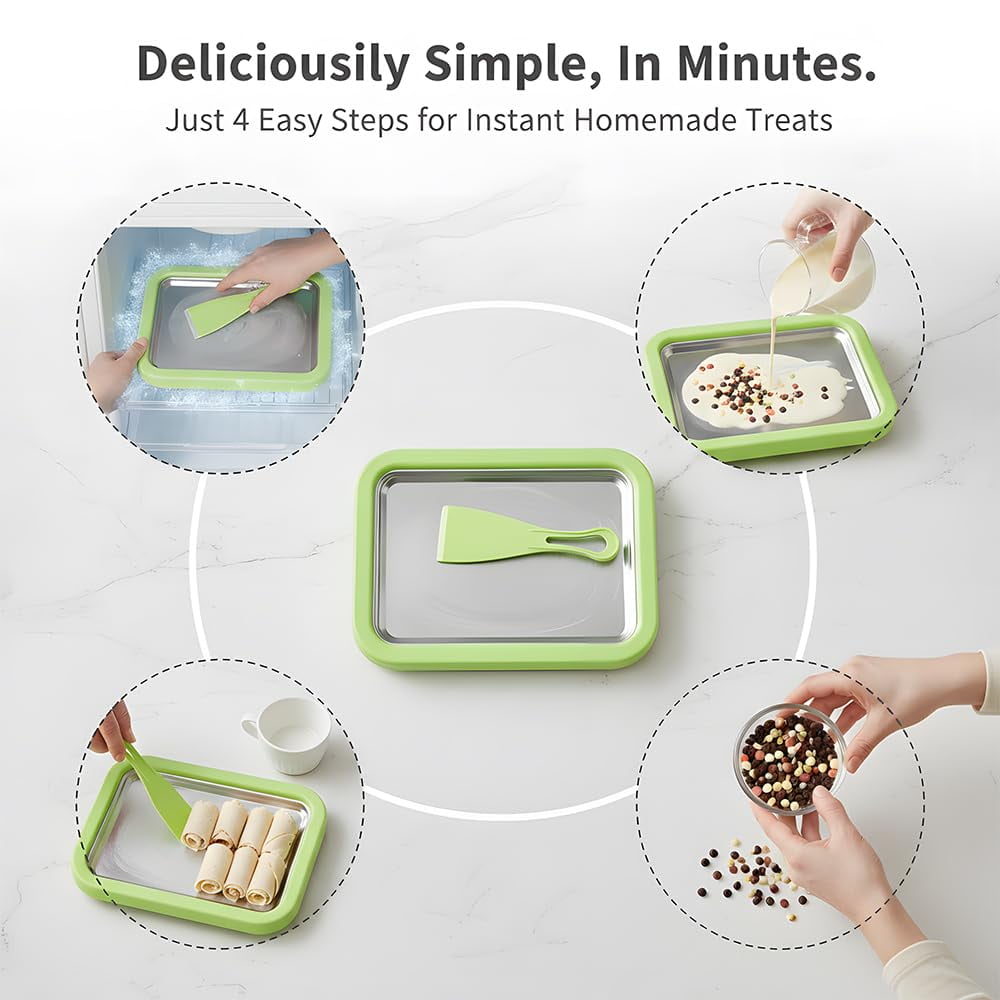 Rolled Ice Cream Maker, At-Home Rolled Ice Cream Kit, Ice Cream Roller ...