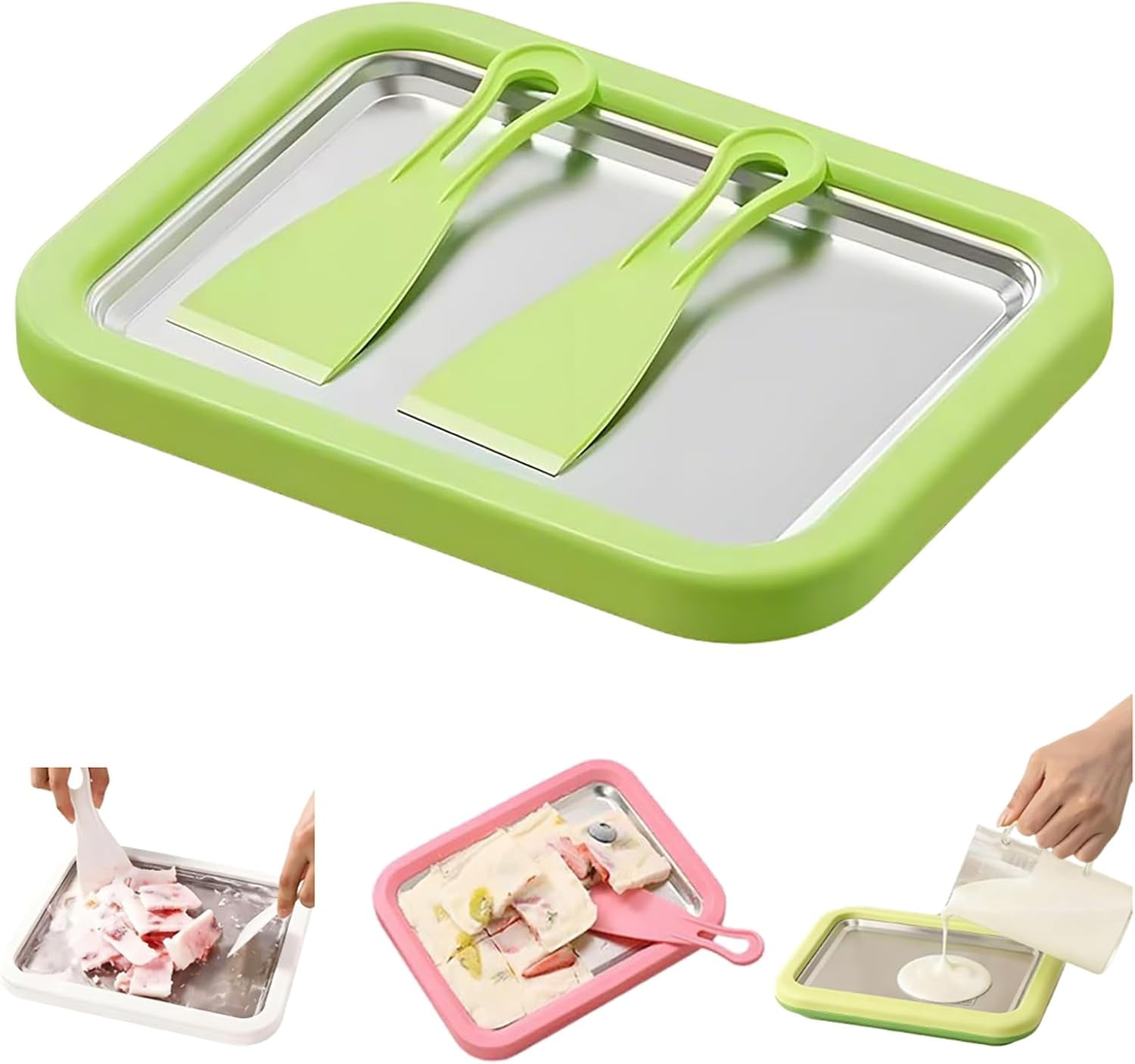 Rolled Ice Cream Maker Kit, 2026 Upgrade At-Home Stainless Steel ...