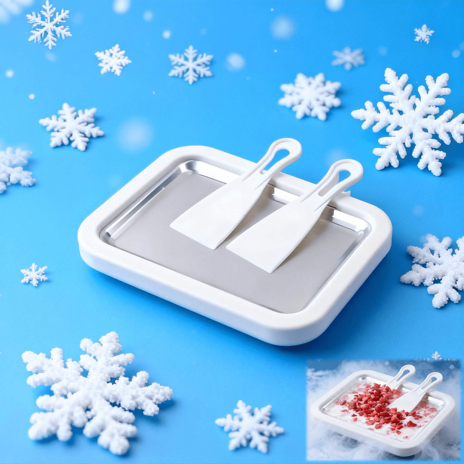 Rolled Ice Cream Maker Kit, At-Home Rolled Ice Cream Tray with 2 ...