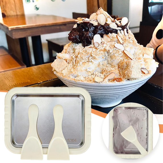 Rolled Ice Cream Maker Kit, Non Electric Frozen Yogurt & Sorbet Tray ...