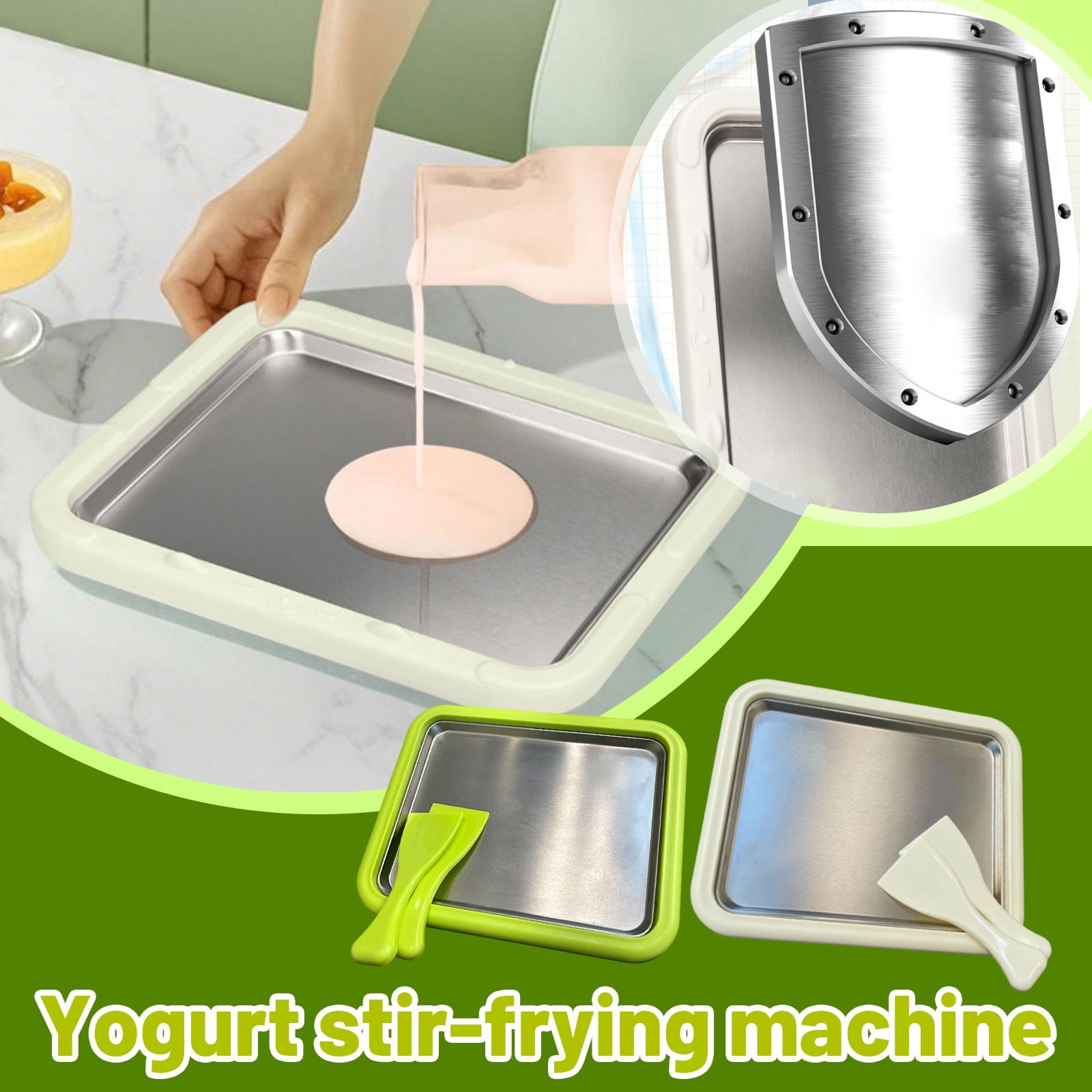 Rolled Ice Cream Maker, Multipurpose Frozenly Yogurt Maker with 2 ...
