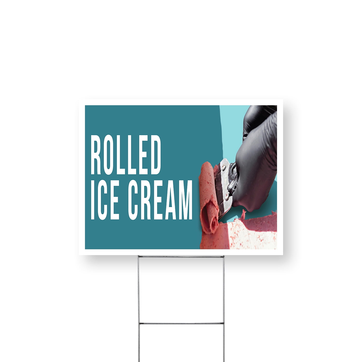 Rolled Ice Cream Yard Sign 18 Inch x 24 Inch Single Sided Weatherproof ...