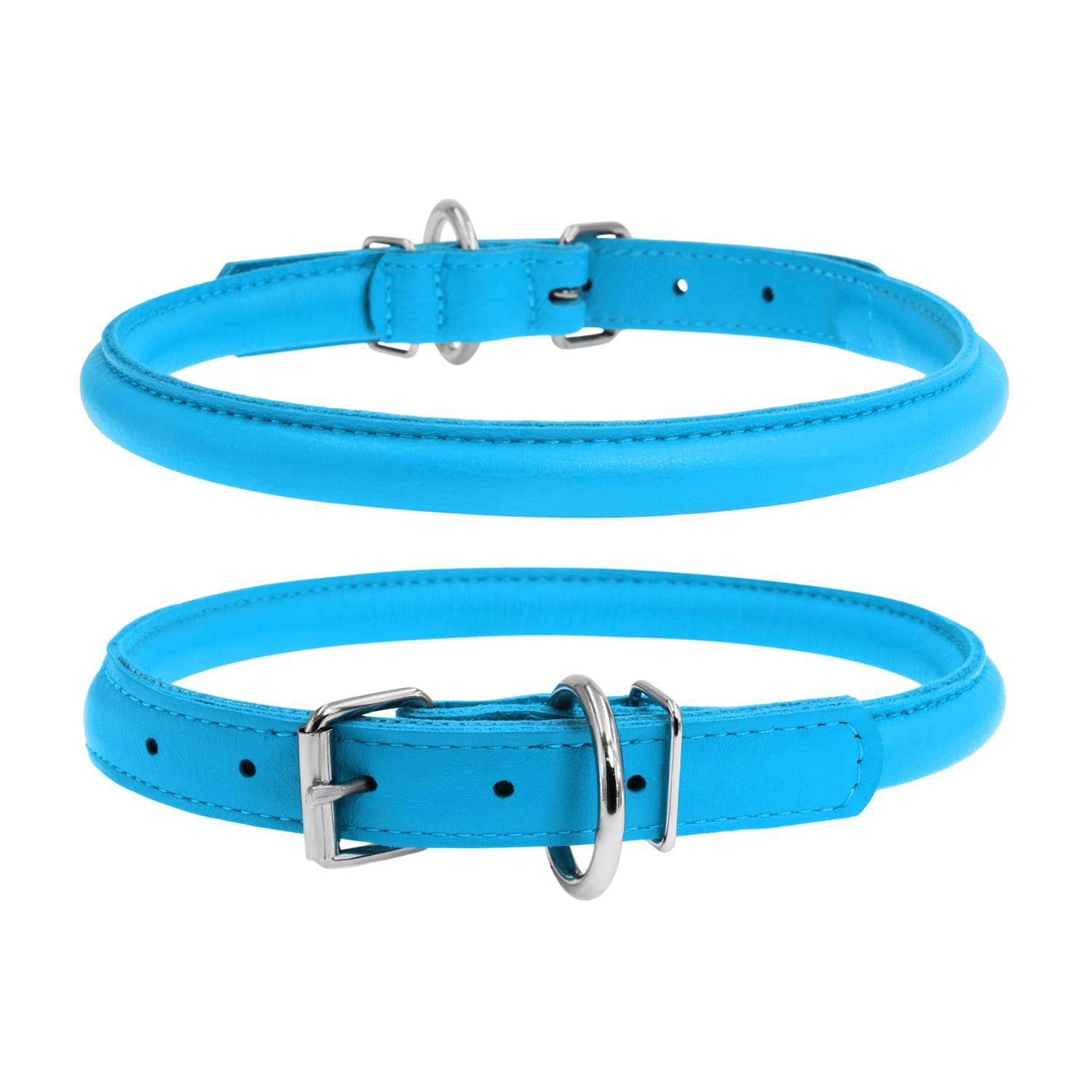 Rolled Leather Dog Collar | Handmade Genuine Leather Soft Round Rope ...