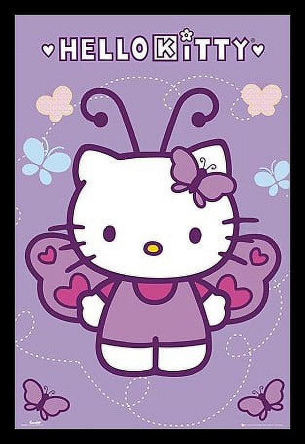 Rolled Poster Hello Kitty Butterfly Laminated 24" x 36" Framed Poster ...