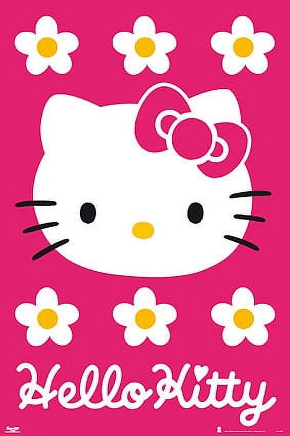 Rolled Poster Hello Kitty Pink Background 24" x 36" Framed Poster ...
