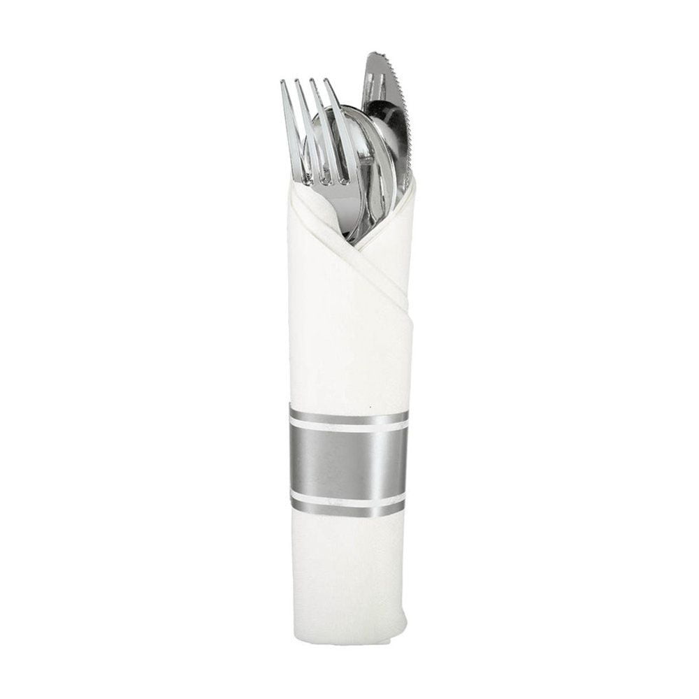 Rolled Silver Premium Plastic Cutlery Sets (10 Count) - Walmart.com