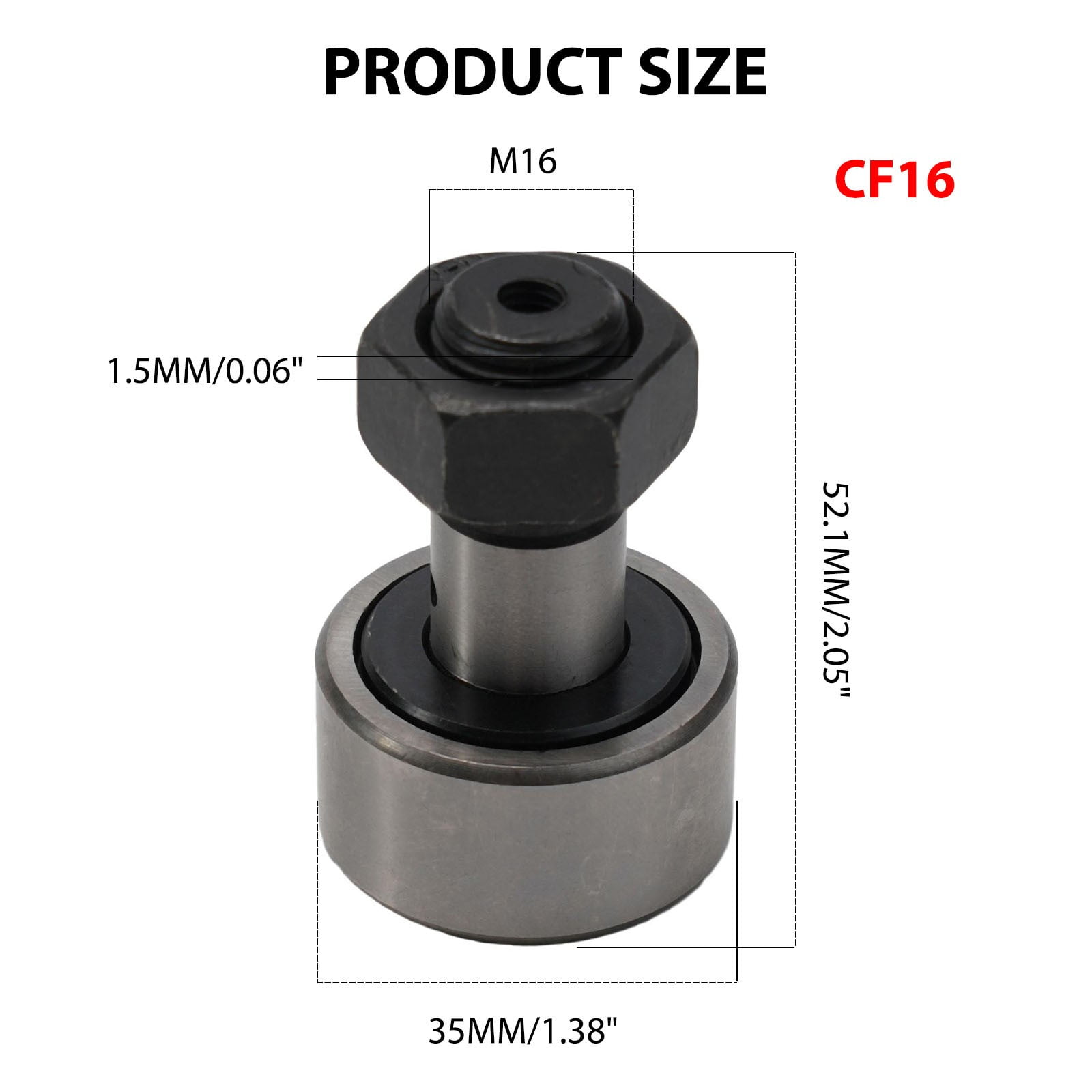 Roller Bearings Bolted Bearings Bearing Steel Cam Follower Needle Stud ...