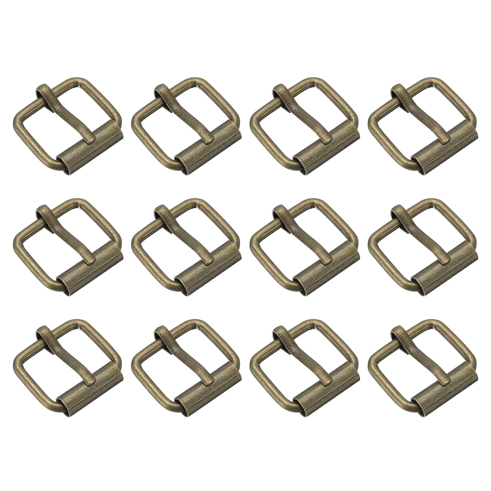 Roller Buckles, 12 Pack 20x15mm 3mm Thick Metal Belt Pin Buckle, Bronze ...