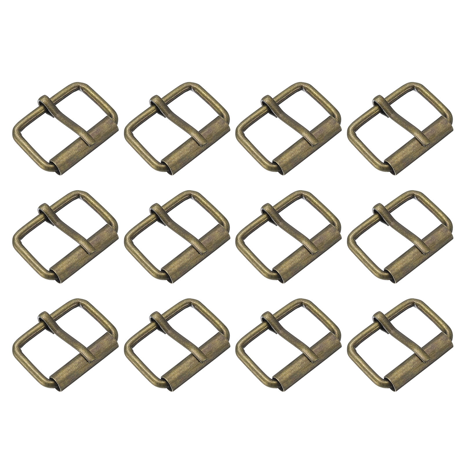 Roller Buckles, 12 Pack 25x16mm 3mm Thick Metal Belt Pin Buckle, Bronze ...