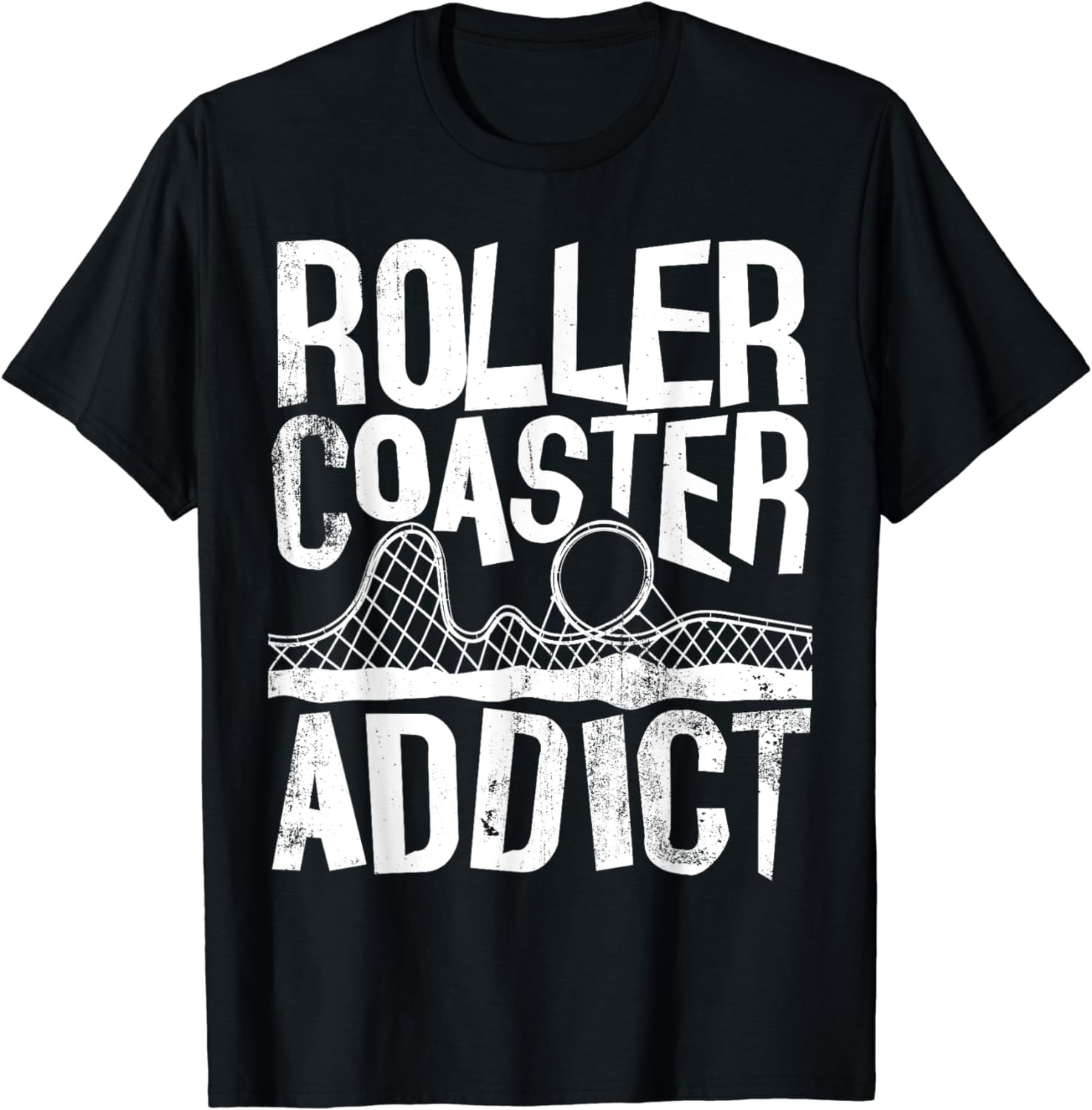 Roller Coaster Addict I cool roller coaster fan design white T-Shirt ...