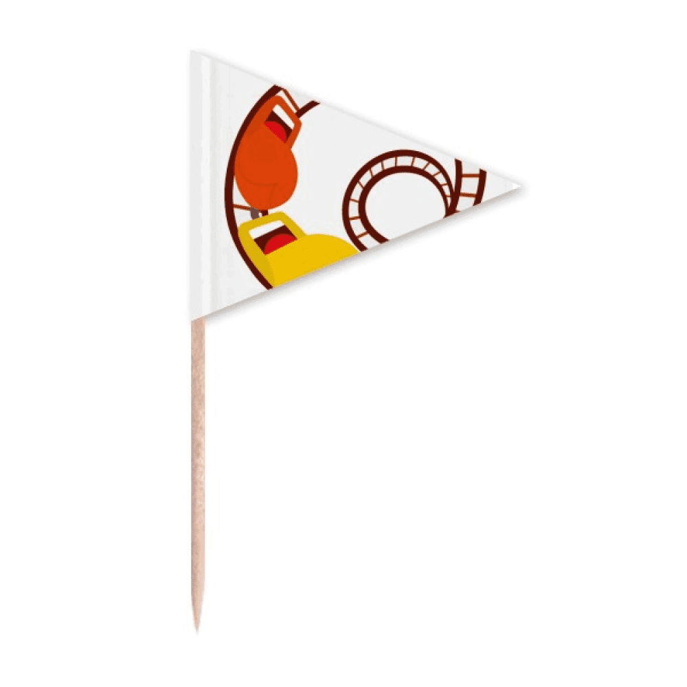 Roller Coaster Amusement Park Illustration Toothpick Triangle Cupcake ...