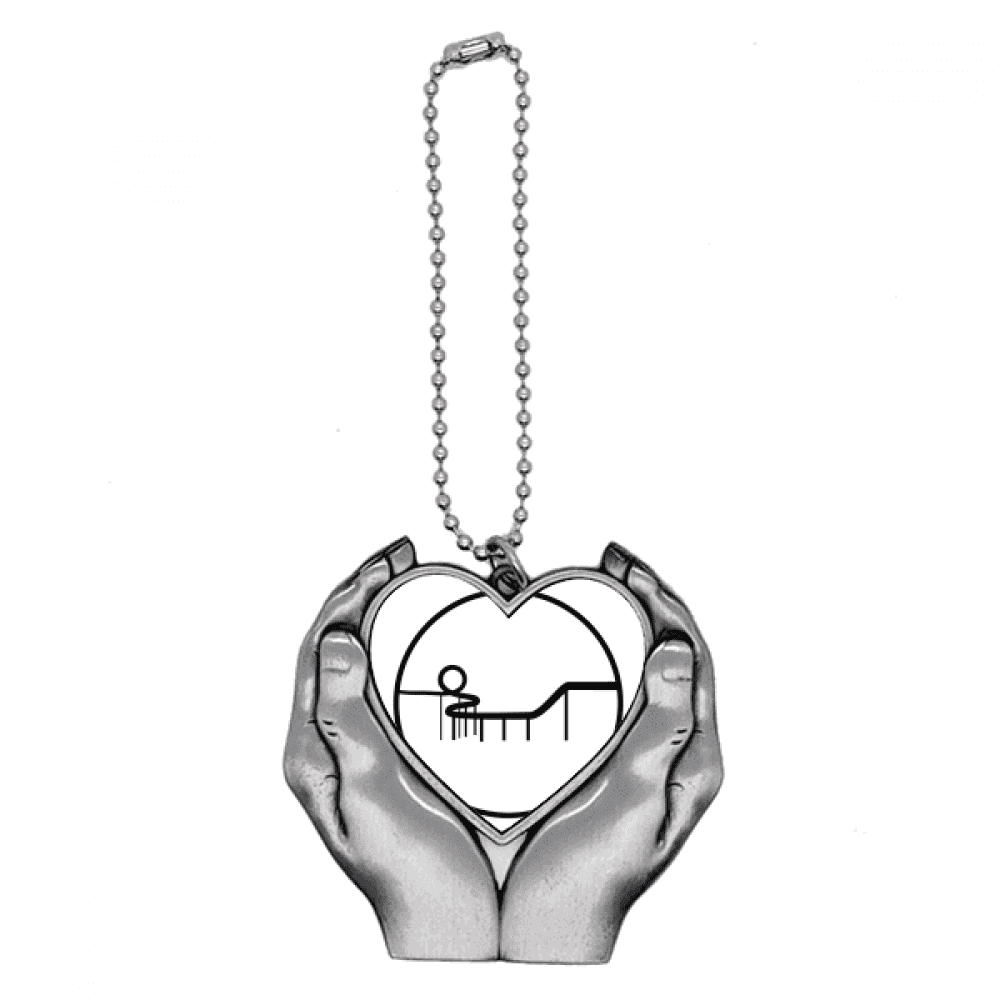 Roller Coaster Amusement Park Outline Car Keychain Heart Pendant ...