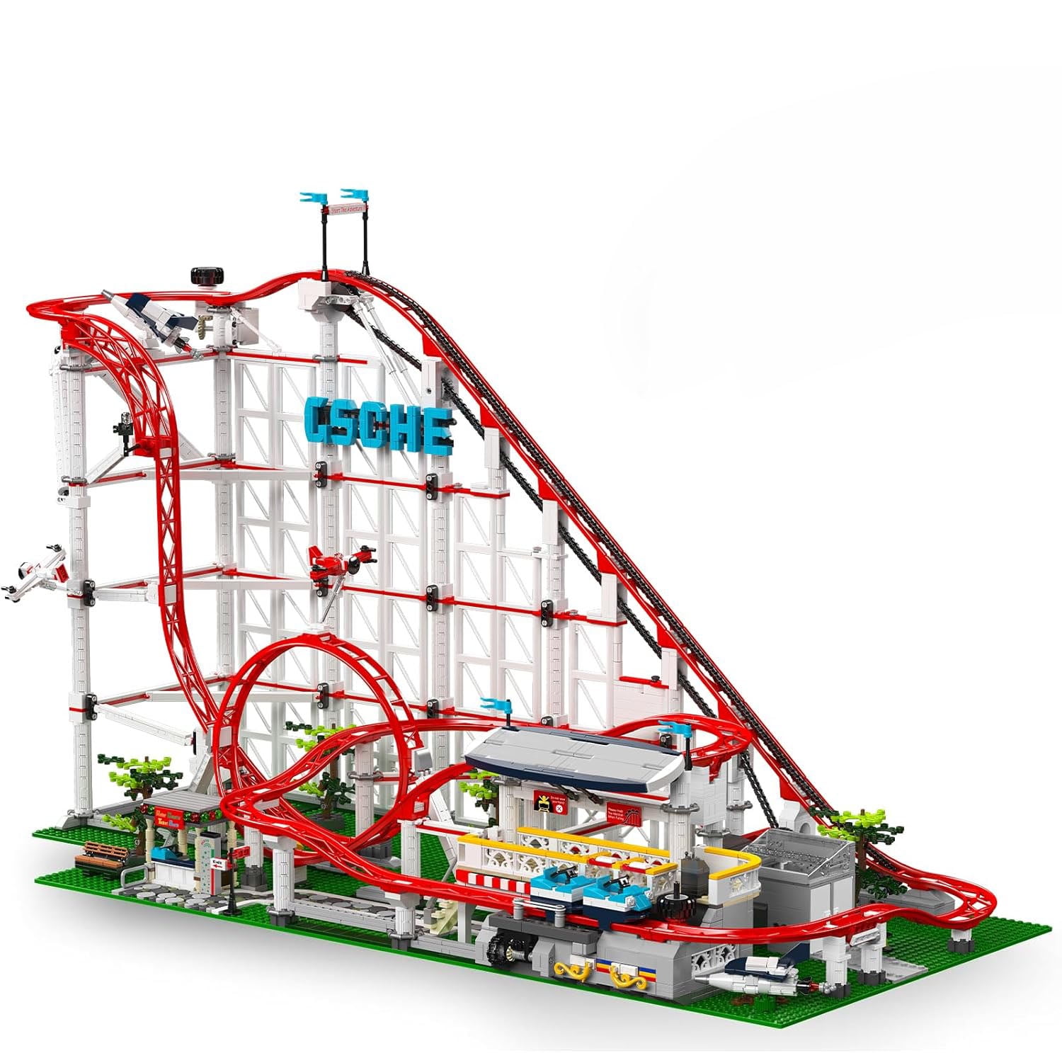 Roller Coaster Building Set, Large Amusement Park Coaster Model Kit ...