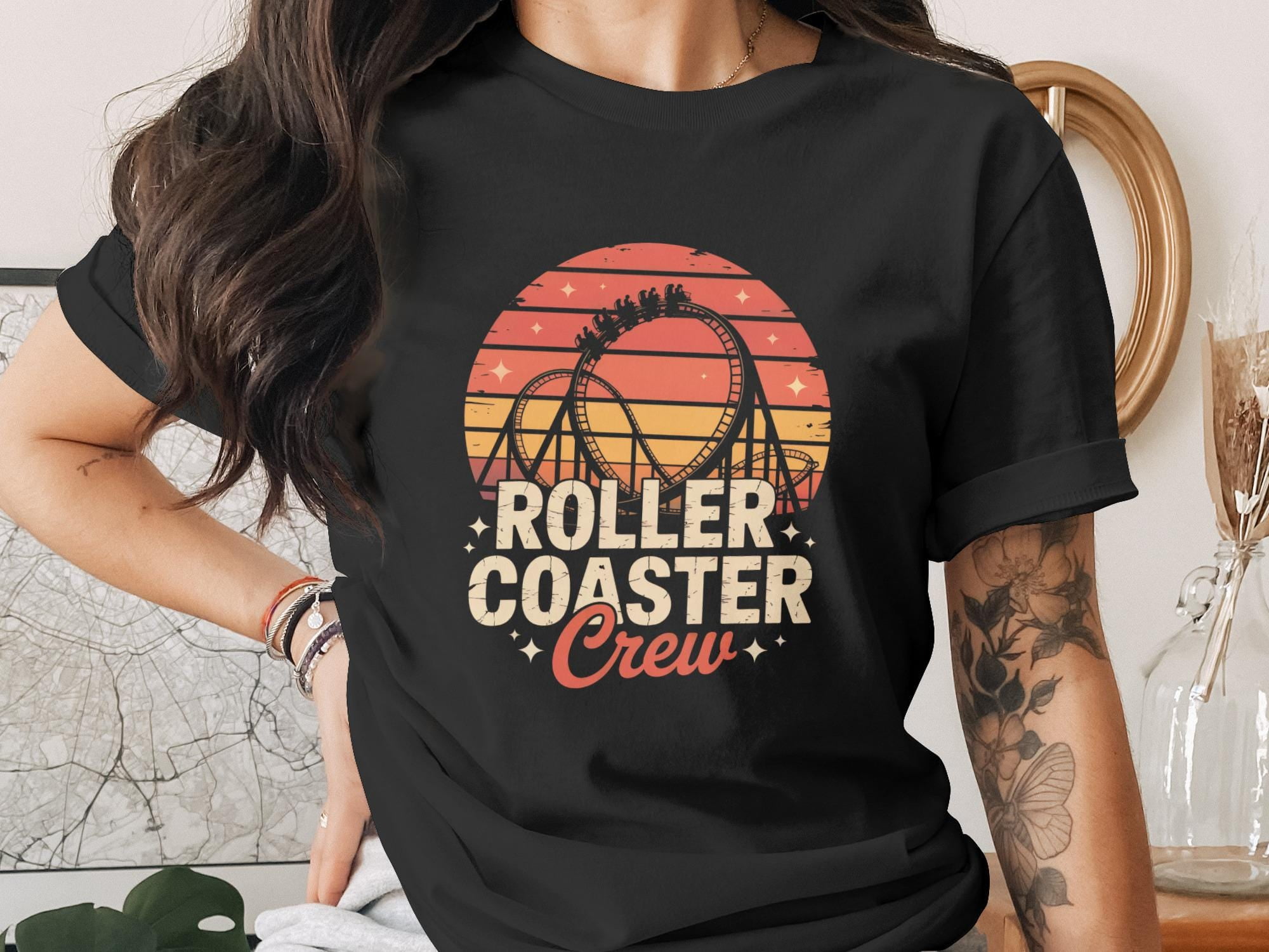 Roller Coaster Crew T-Shirt,Sweatshirt,Hoodie,Theme Park Apparel,Unisex ...