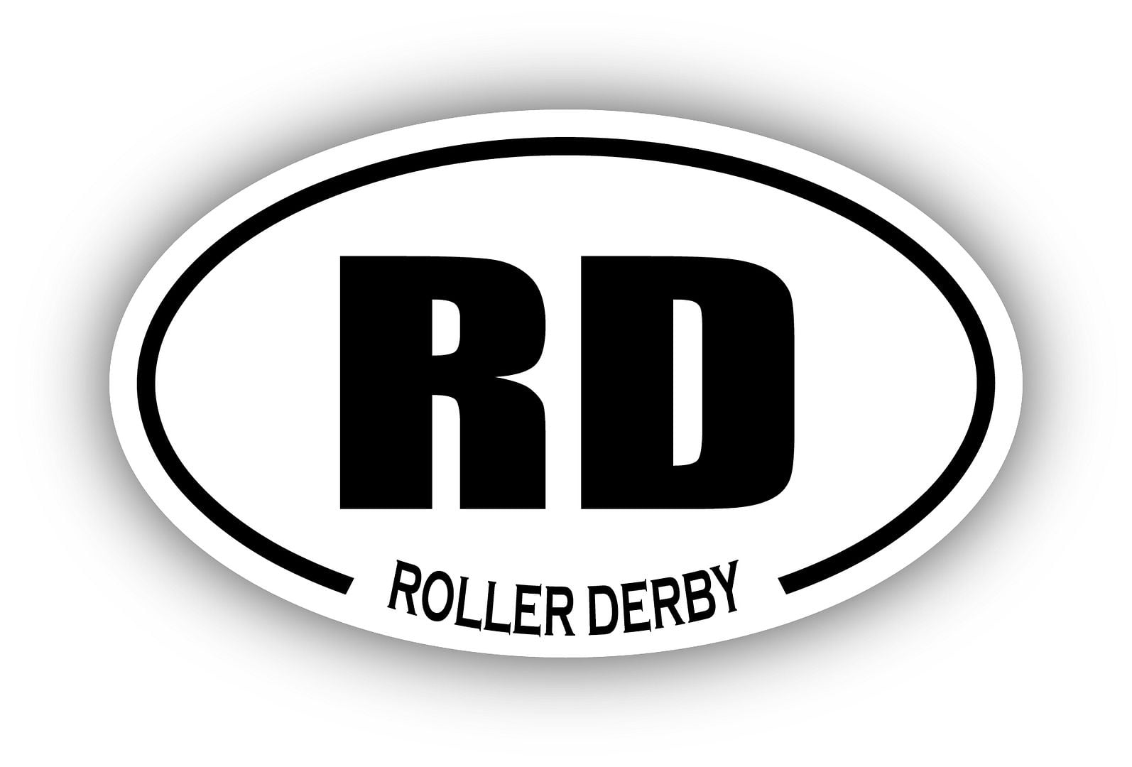 Roller Derby RD Oval Bumper Sticker 3M Vinyl Decal 3 in x 5 in ...