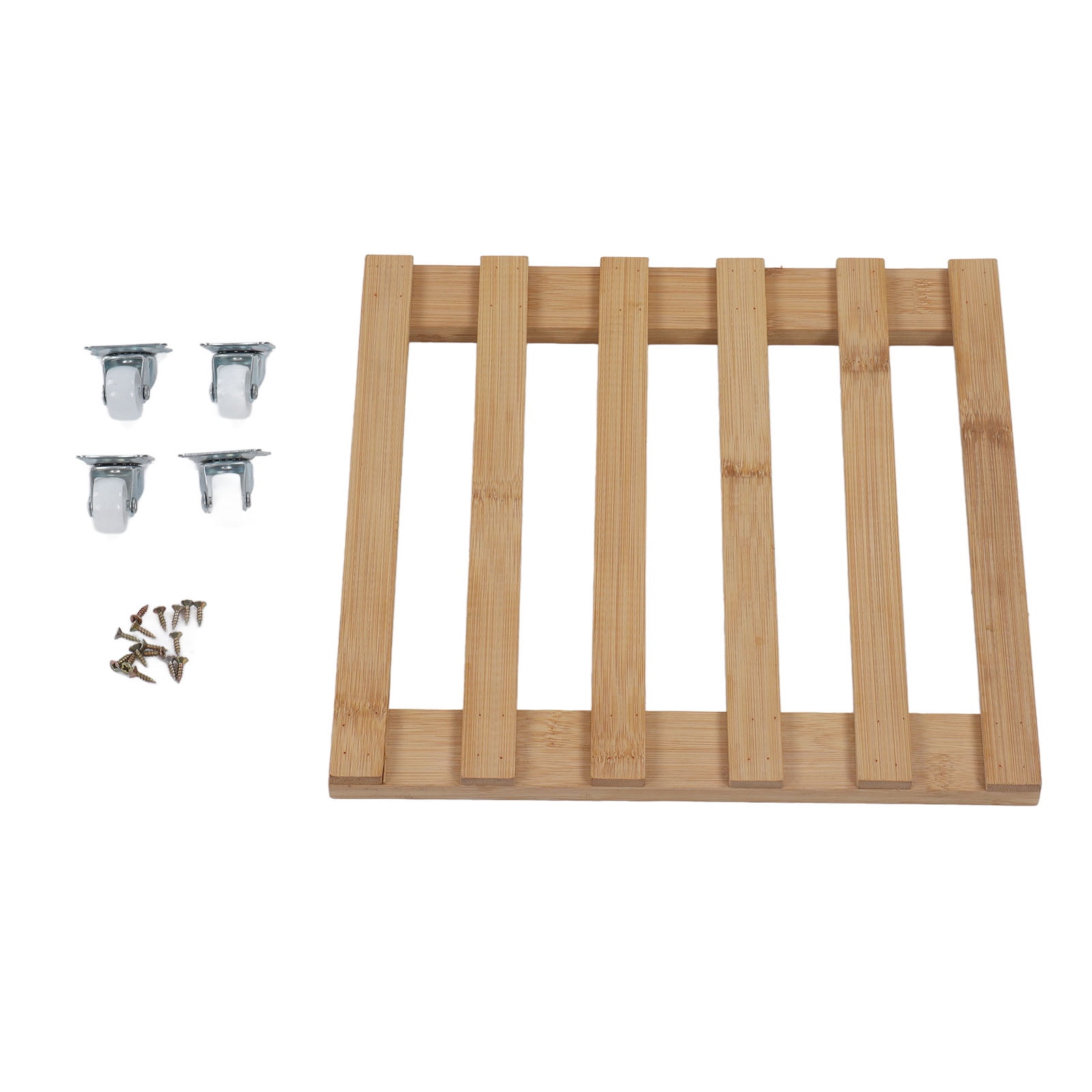 Roller Flower Stand Bamboo Movable Prevent Scratches Plant Stand with ...