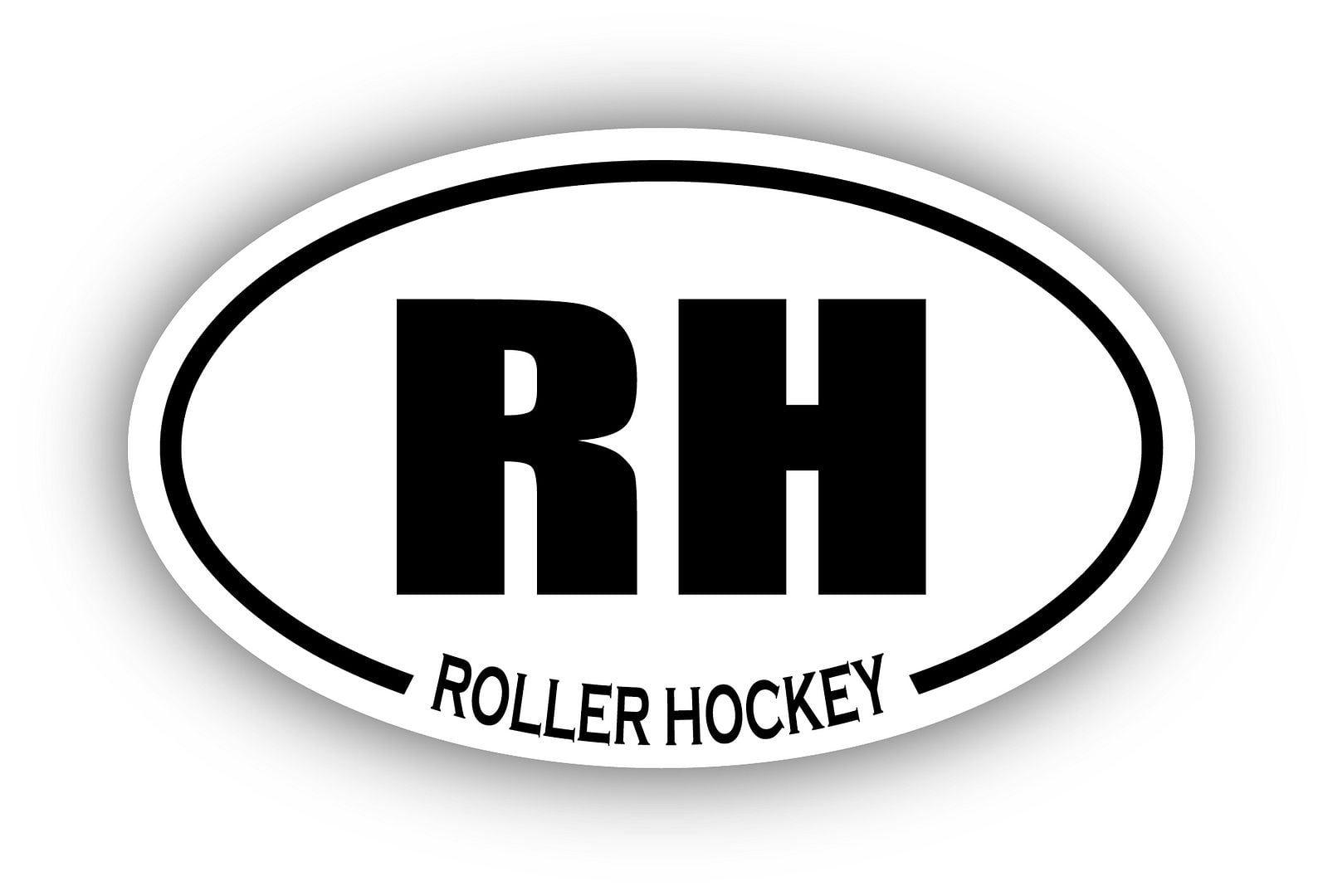 Roller Hockey RH Oval Bumper Sticker 3M Vinyl Decal 3 in x 5 in ...