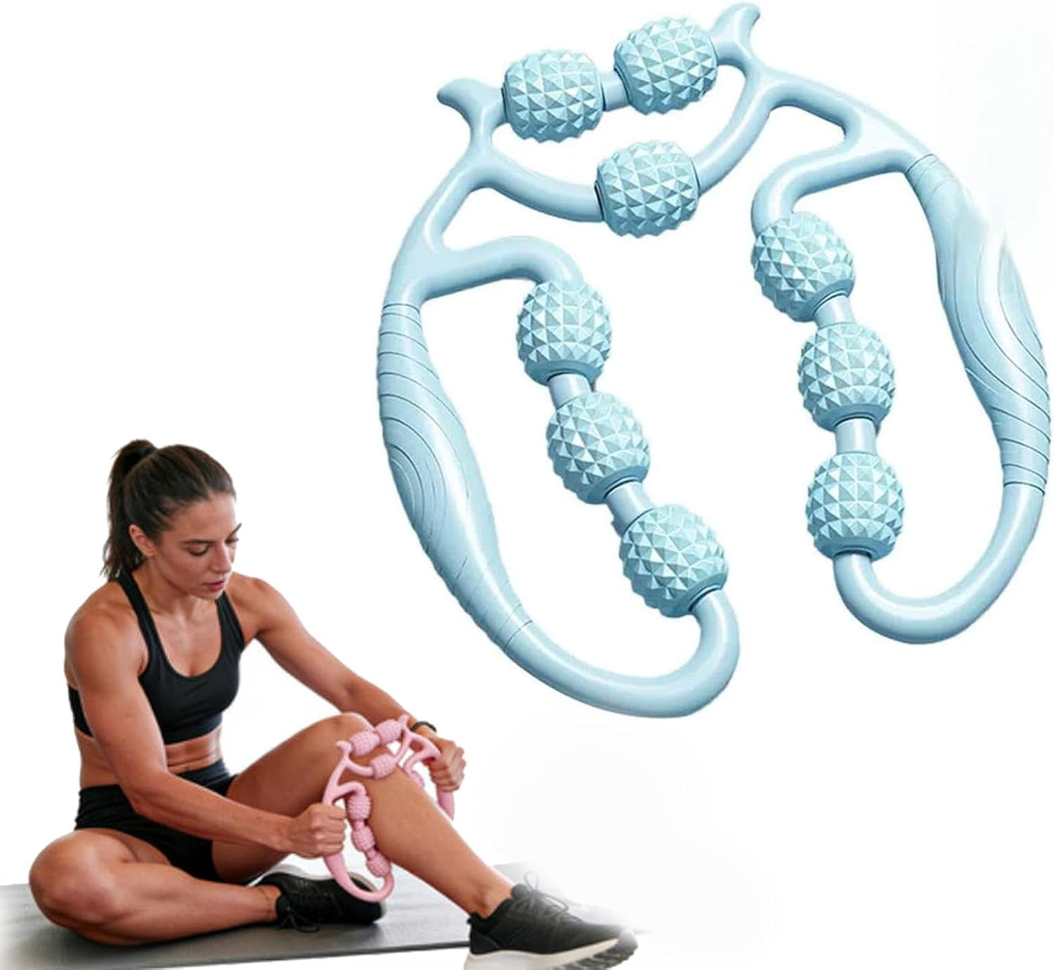 Roller Meridian Massager Leg Massager, 360° Circular Leg Massager for ...