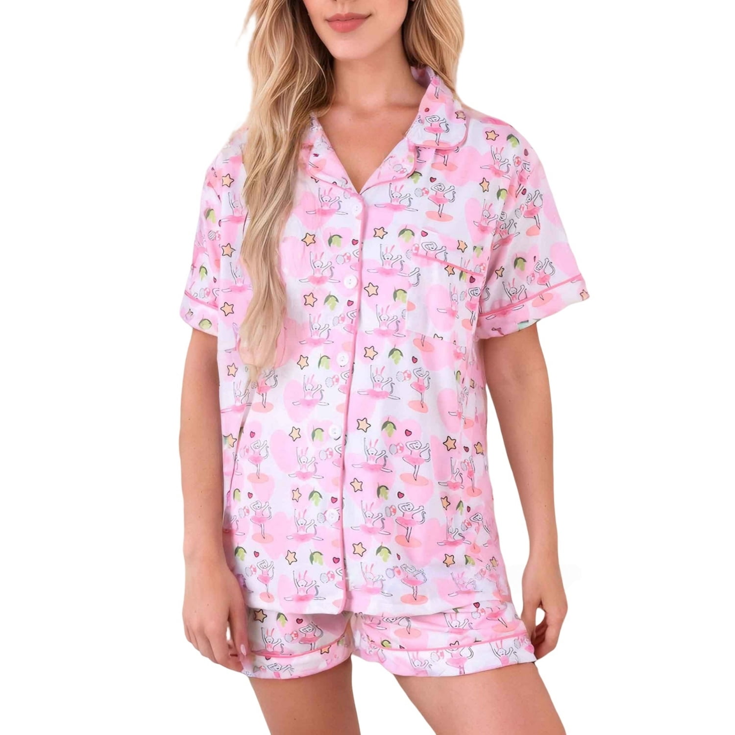 Roller Rabbit Pajamas Set Women's Cute Preppy monkey Pajamas Lounge Set ...