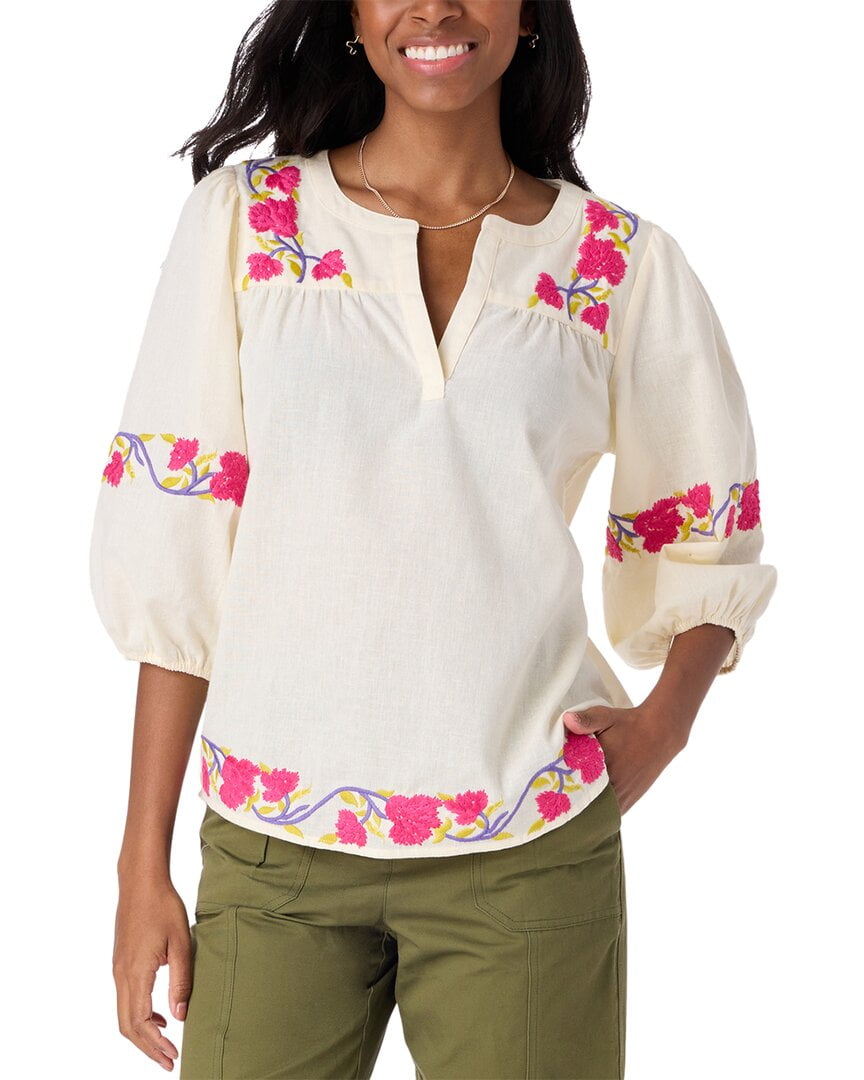 Roller Rabbit womens Column Embroidery Michi Top, xs, Pink - Walmart.com