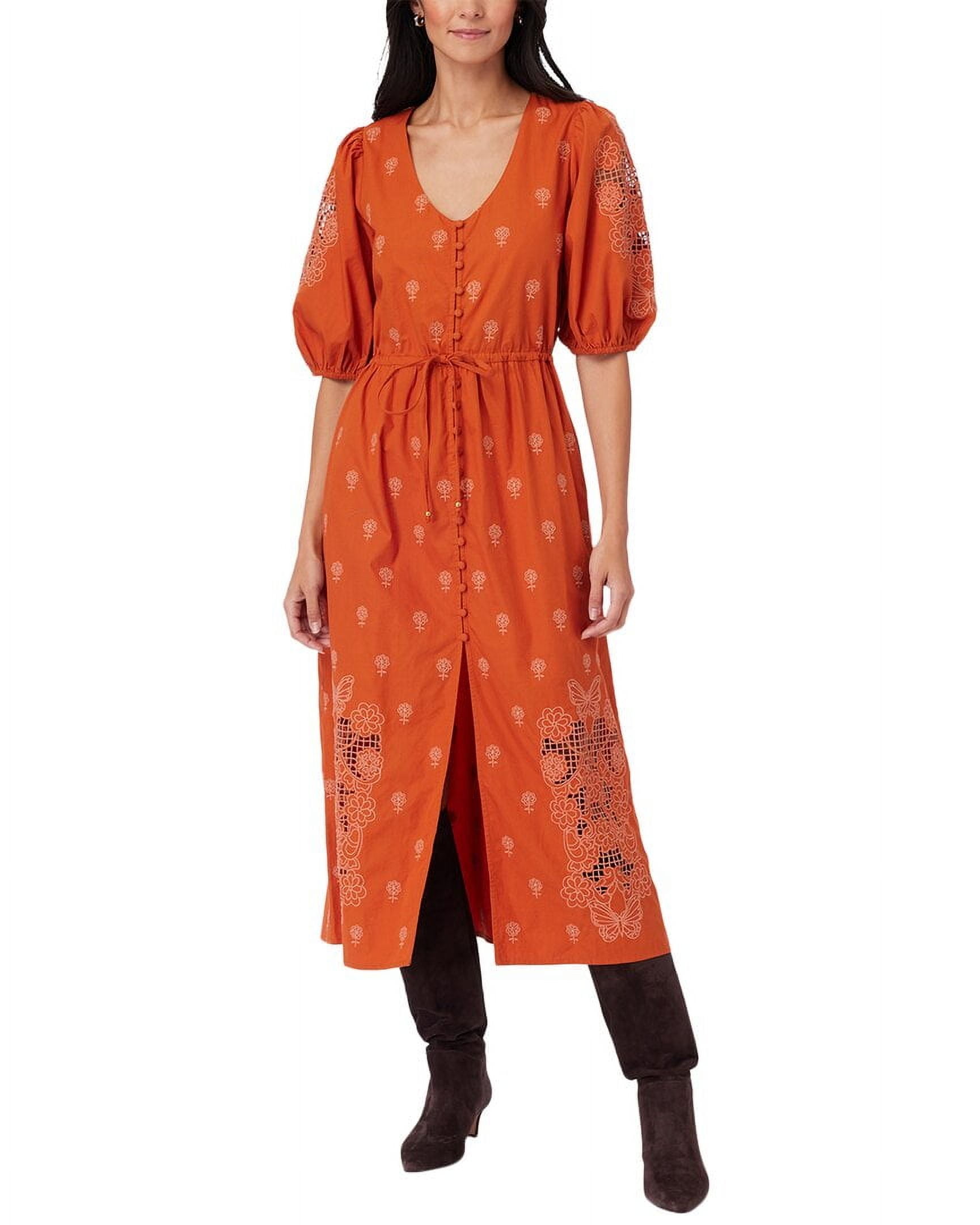 Roller Rabbit womens Cressida Embroidery Valla Midi Dress, s, Orange ...