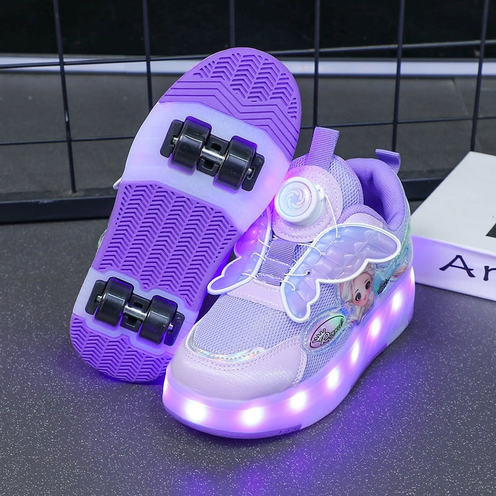 Roller Shoes with Wheels for Boys Girls Kids Skates Sneakers LED Light ...
