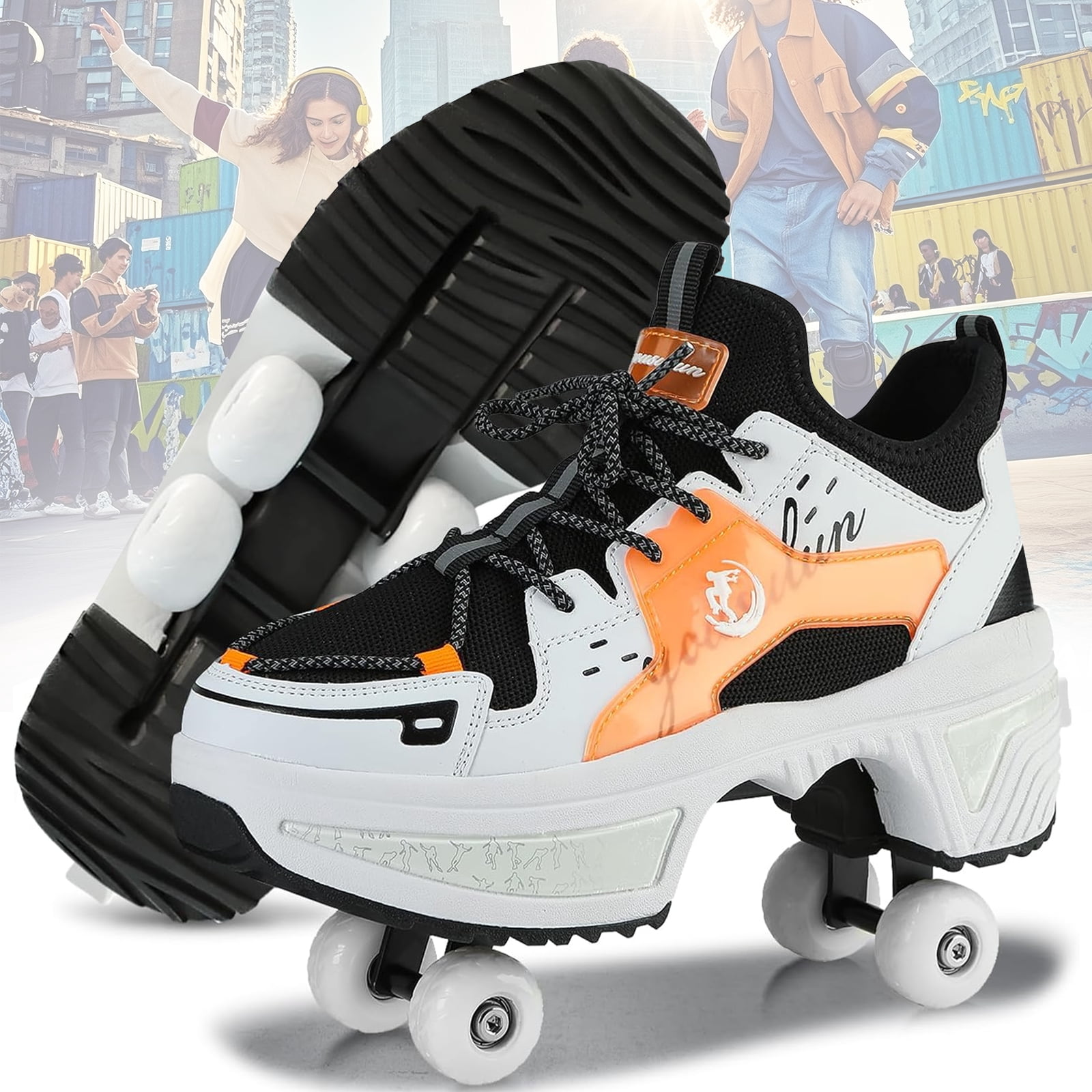 Roller Skate Shoes for Adults, Roller Skate Shoes & Sneakers 2-in-1 ...