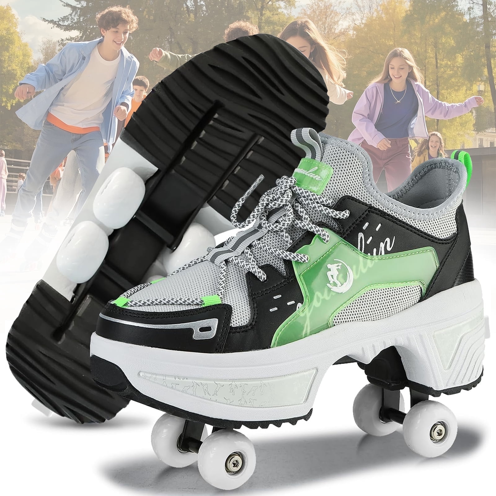 Roller Skate Shoes for Adults, Roller Skate Shoes & Sneakers 2-in-1 ...