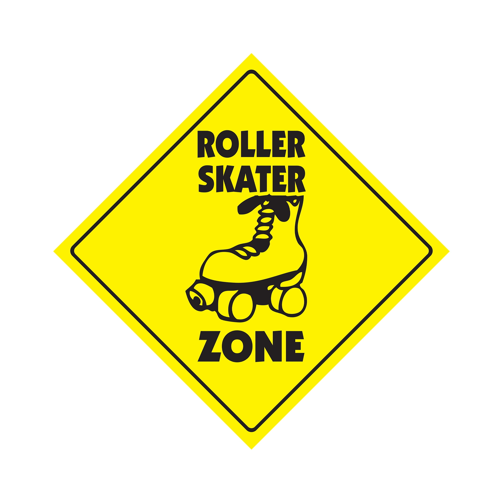 Roller Skater Crossing Sign Zone Xing | Indoor/Outdoor | 12" Tall ...