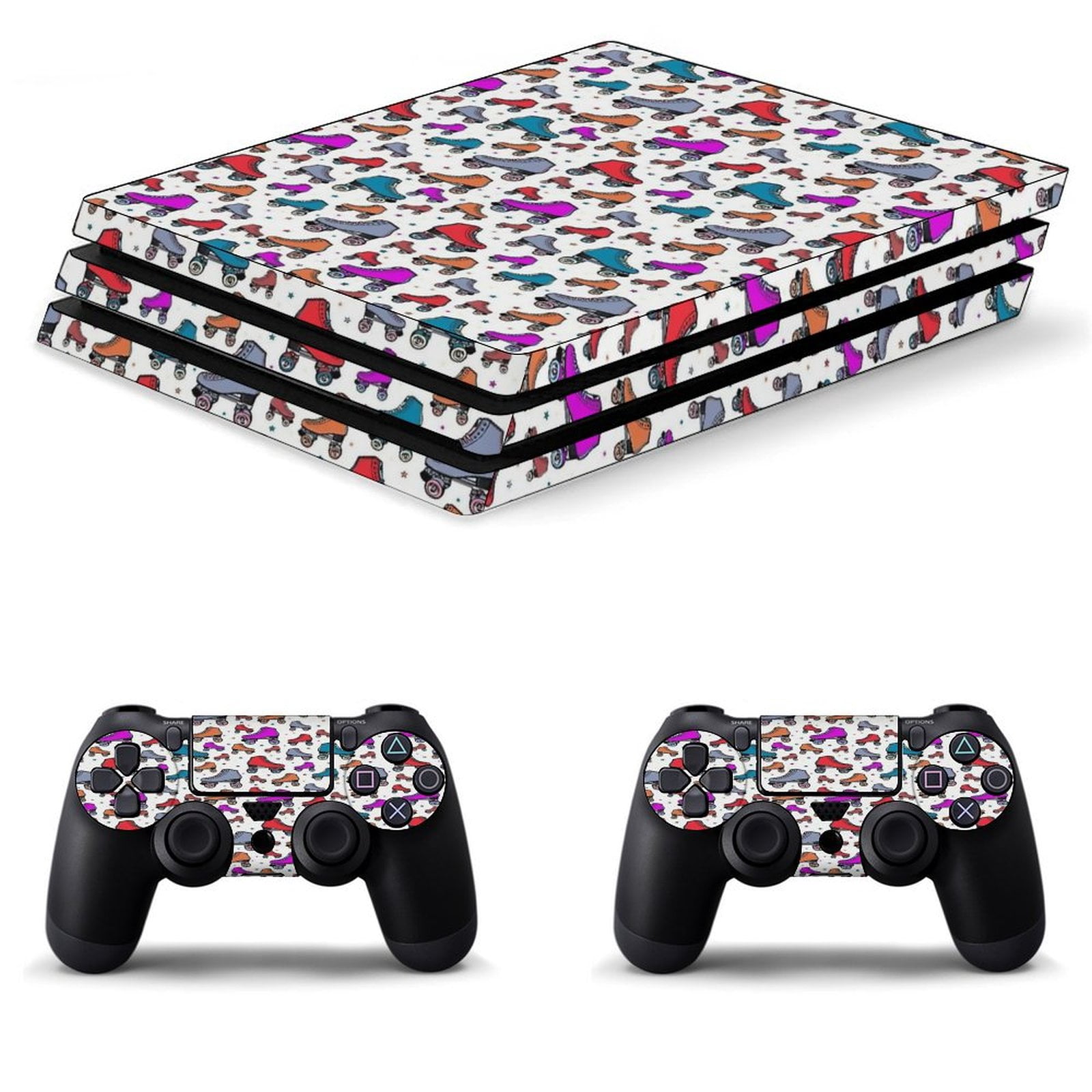 Roller Skates 80s Pattern PS4/PS4 Pro/PS4 Slim Skin Sticker For Console ...